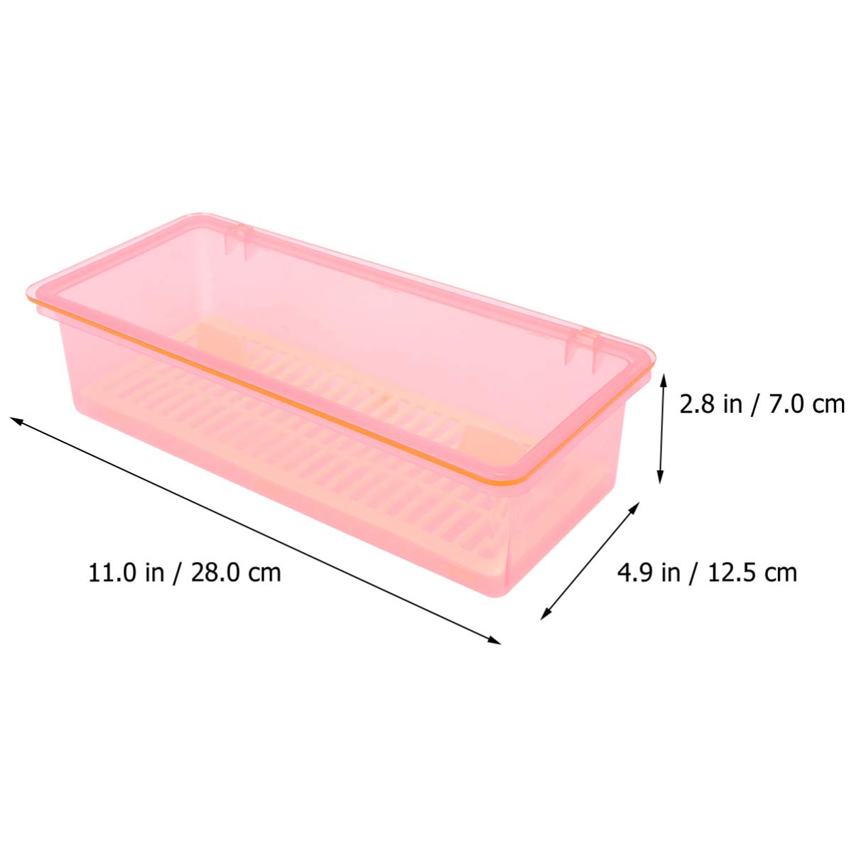 Cabilock Flatware Plastic Tray Kitchen Organizers with Lid Kitchen Cutlery and Utensil Drawer Organizer- proof Fork Utensil Storage Container (Pink)