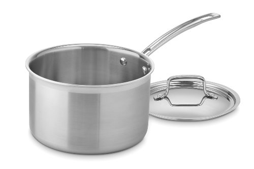 Cuisinart MCP194-20N MultiClad Pro Stainless Steel 4-Quart Saucepan with Cover & MultiClad Pro Stainless Steel 3-Quart Saucepan with Cover
