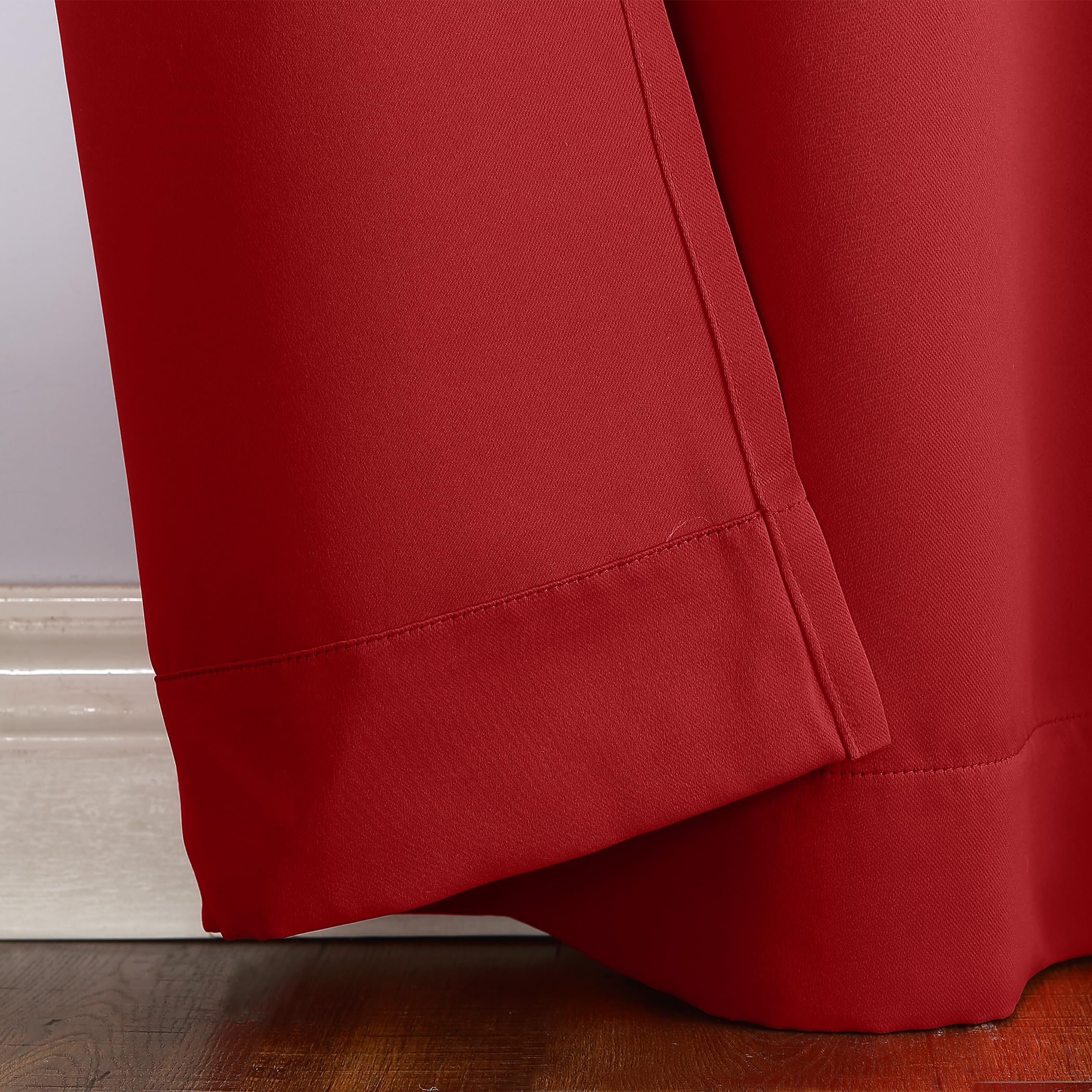 Sun Zero Easton Energy Saving Blackout Grommet Curtain Panel, 40" x 84", Red