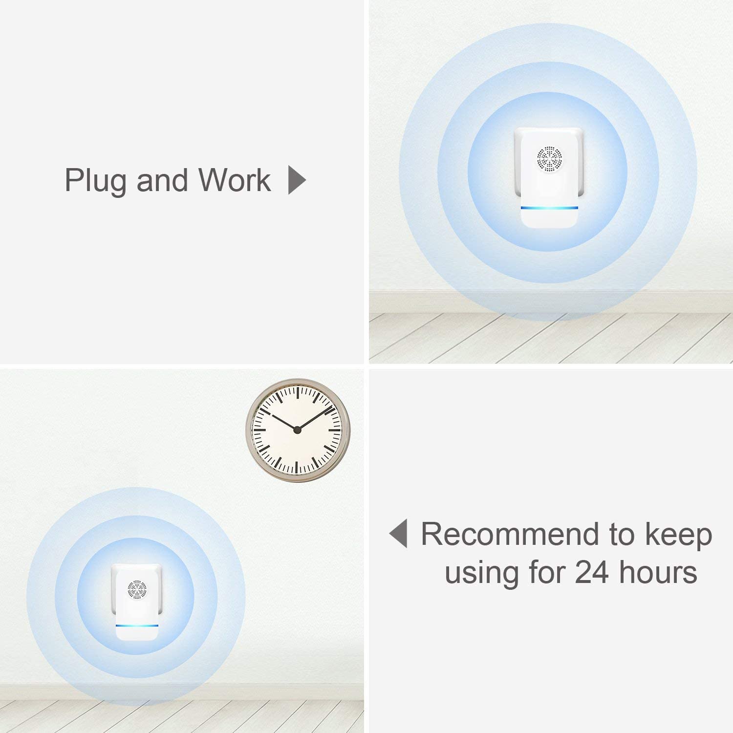 Ultrasonic Pest Repeller 6 Pack, Pest Control Ultrasonic Repellent Electronic Insects Rodents Repellent for Mosquito, Mouse, Cockroaches,Rats,Bug, Spider, Ant, Flies, Home, Warehouse, Kitchen