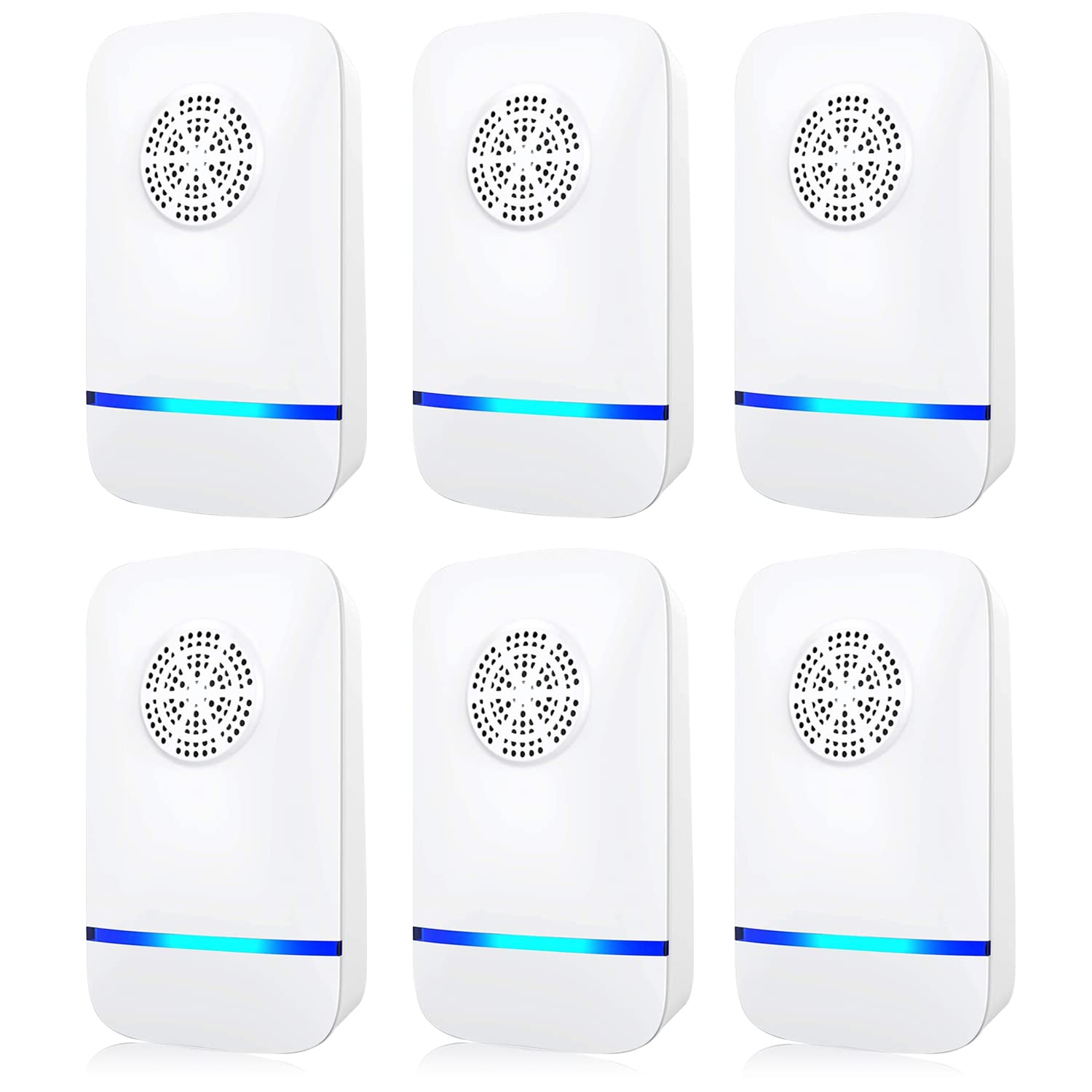 Ultrasonic Pest Repeller 6 Pack, Pest Control Ultrasonic Repellent Electronic Insects Rodents Repellent for Mosquito, Mouse, Cockroaches,Rats,Bug, Spider, Ant, Flies, Home, Warehouse, Kitchen