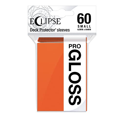 Ultra Pro - Eclipse Gloss Small Sleeves 60 Count (Pumpkin Orange) - Protect All Your Gaming Cards , Sports Cards, and Collectible Cards with Ultra Pro's ChromaFusion Technology