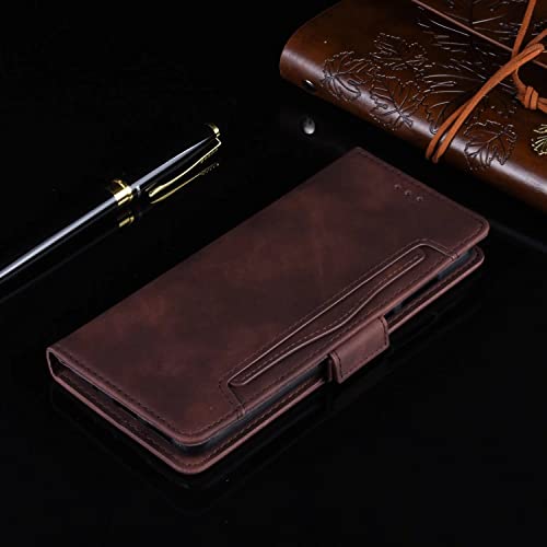 YBROY Case for Motorola ThinkPhone, Magnetic Flip Leather Premium Wallet Phone Case, with Card Slot and Folding Stand, Case Cover for Motorola ThinkPhone.(Brown)