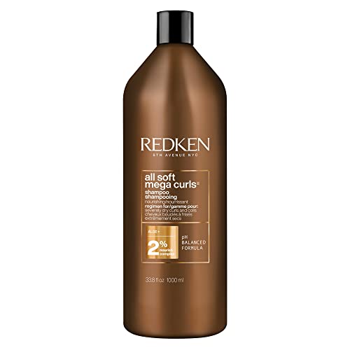 REDKEN All Soft Mega Curls Shampoo | For Extremely Dry Hair | Sulfate Free Shampoo | For Curly & Coily Hair | Nourishes & Softens Severely Dry Hair | With Aloe Vera