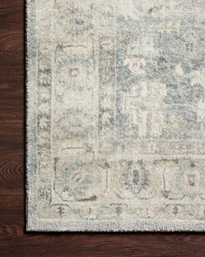 Loloi II Rosette Collection ROS-07 Denim/Fog, Traditional 7'-6" x 9'-6" Area Rug