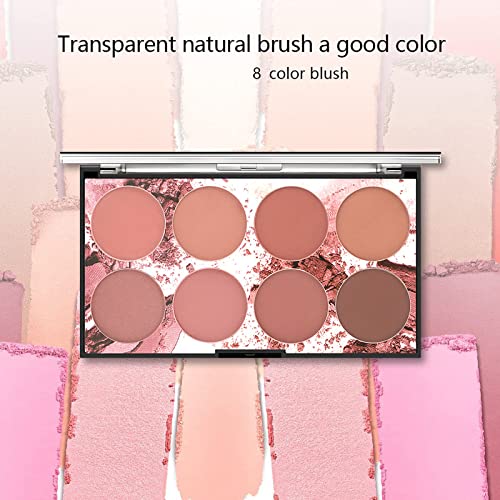 Makeup 8 Color Blush Palette, Contour and Highlight Blush Palette Matte Blush Powder Bright Shimmer Face Cosmetics Blusher Light Face Blush Palette with Blush Brush