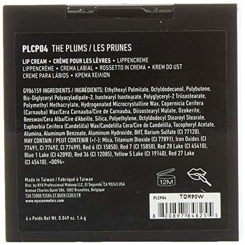 NYX PROFESSIONAL MAKEUP Pro Lip Cream Palette, The Plums, 0.317 Ounce