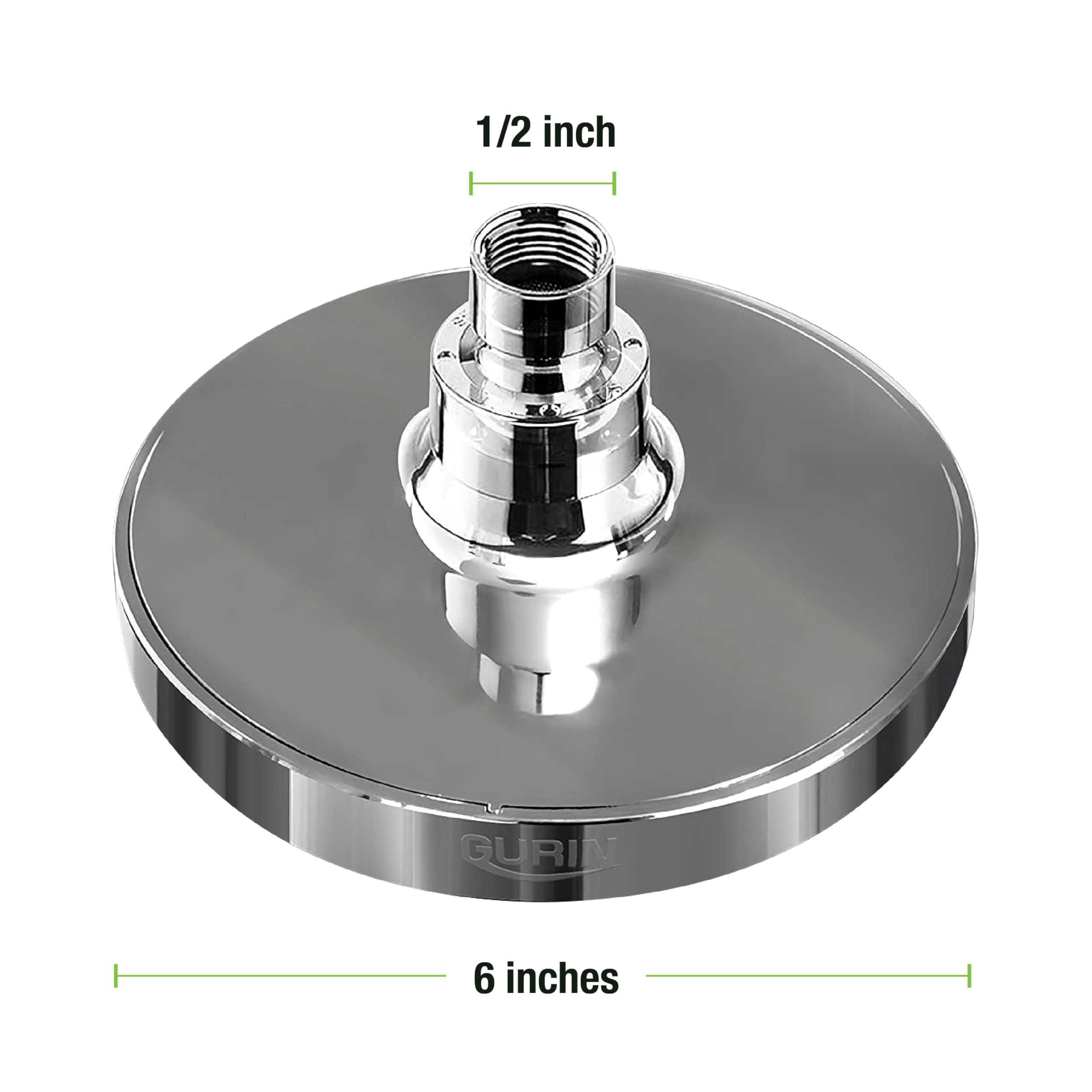 GURIN Shower Head High Pressure Rain, Luxury Bathroom Showerhead with Chrome Plated Finish, Adjustable Angles, Anti-Clogging Silicone Nozzles (2.5 GPM)