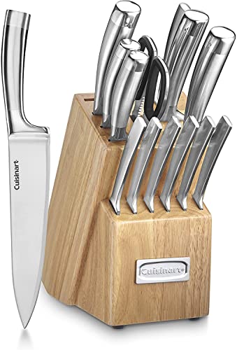 Cuisinart C99SS-15P 15 Piece Stainless Steel Blades Wood Professional-Cutlery-Block-Set