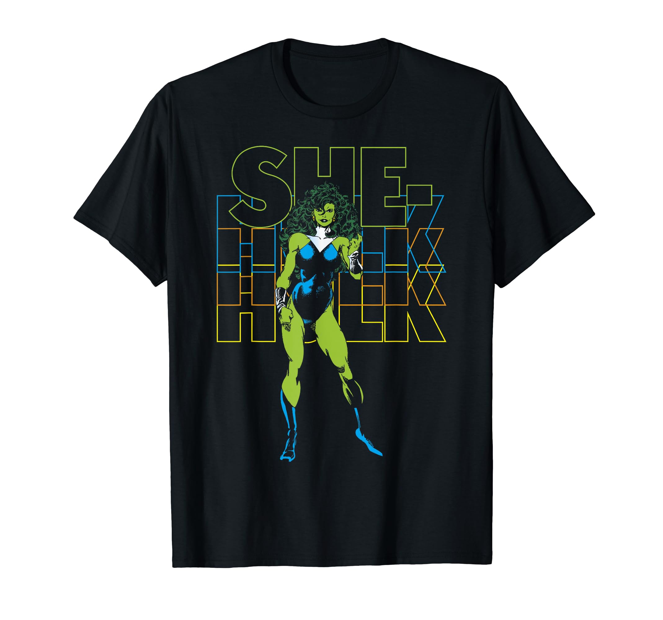 Marvel She-Hulk Name Stack Portrait T-Shirt