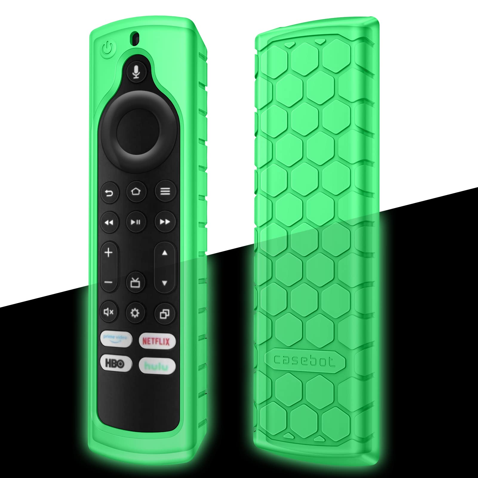 Fintie Silicone Case for Fire TV Stick 4K Max (2nd Gen)/Toshiba/Insignia/Pioneer/Fire TV 2-Series/4-Series/Omni Series TV Remote - Anti Slip Shockproof Cover for Alexa Voice Remote Enhanced,Green Glow