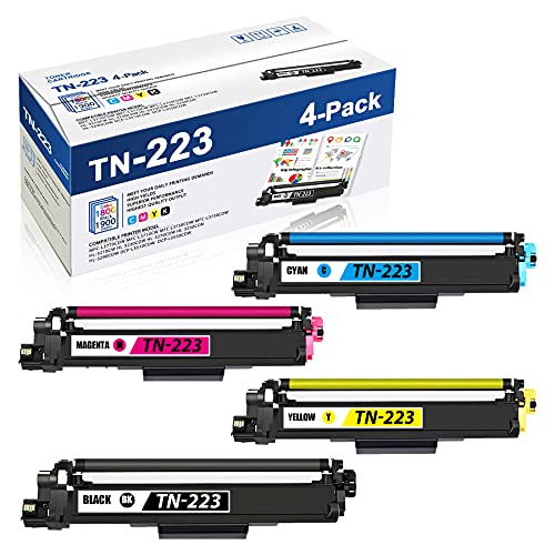 GULOYA Compatible TN223BK TN223C TN223M TN223Y Cartridge TN223 Replacement for Brother Toner work for MFC-L3750CDW L3730CDW HL-3270CDW 3230CDN DCP-L3510CDW DCP-L3550CDW Printer Toner Cartridge