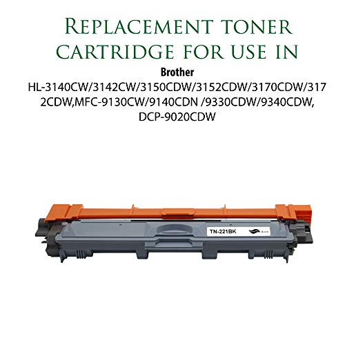 Re-Manufactured Toner Cartridge Replacement for TN-221BK | Supper Standard High Yield Laser Printer Cartridge Compatible with Brother HL - Black by Premium Ink&Toner