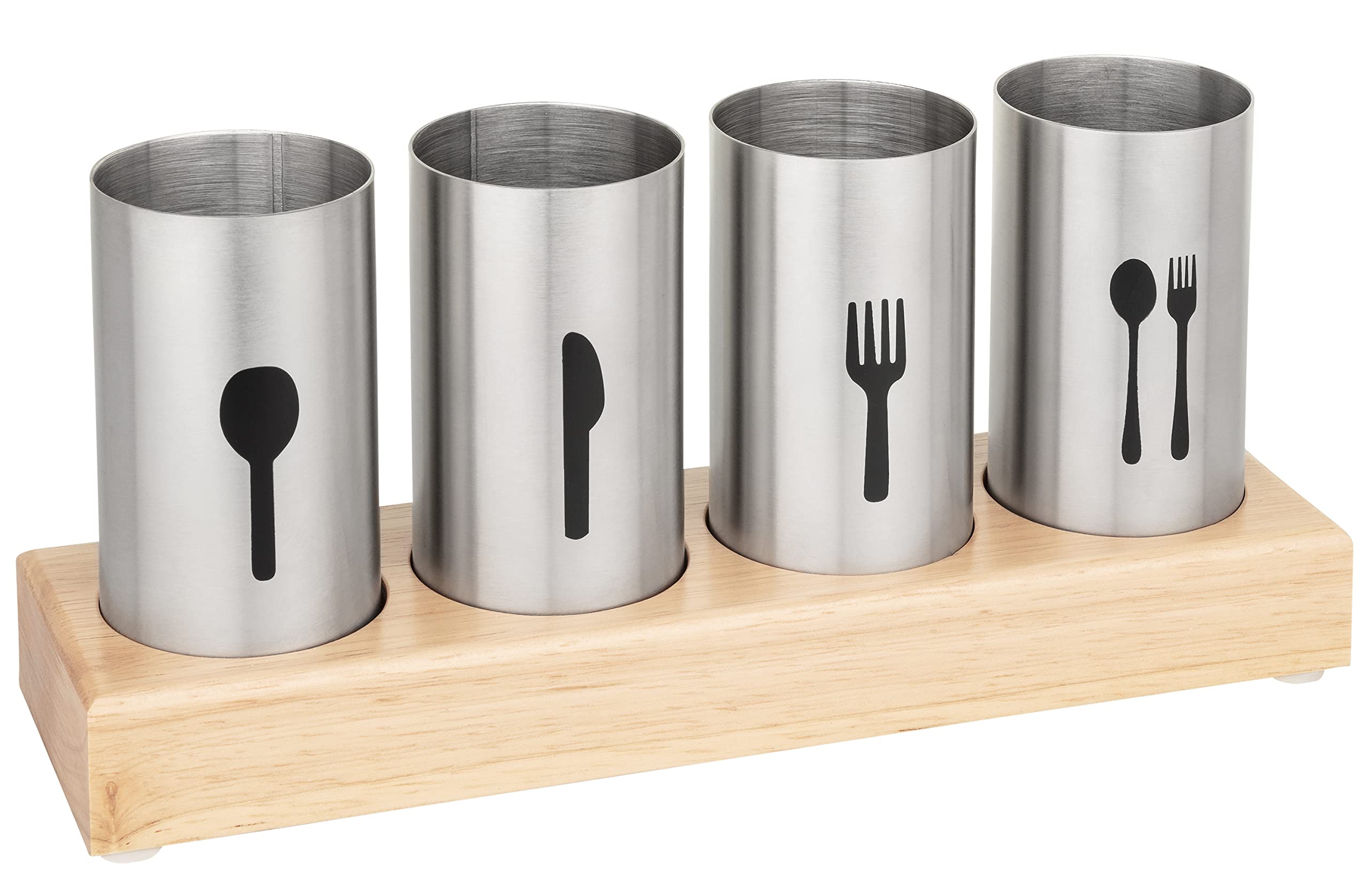 Blissful Home Stainless Steel Flatware & Silverware Cutlery Holder Caddy - Easily Organize Your Spoons, Knives, Forks, etc - Ideal for Kitchen, Dining, Entertaining, Picnics, and Much Moreβ¦