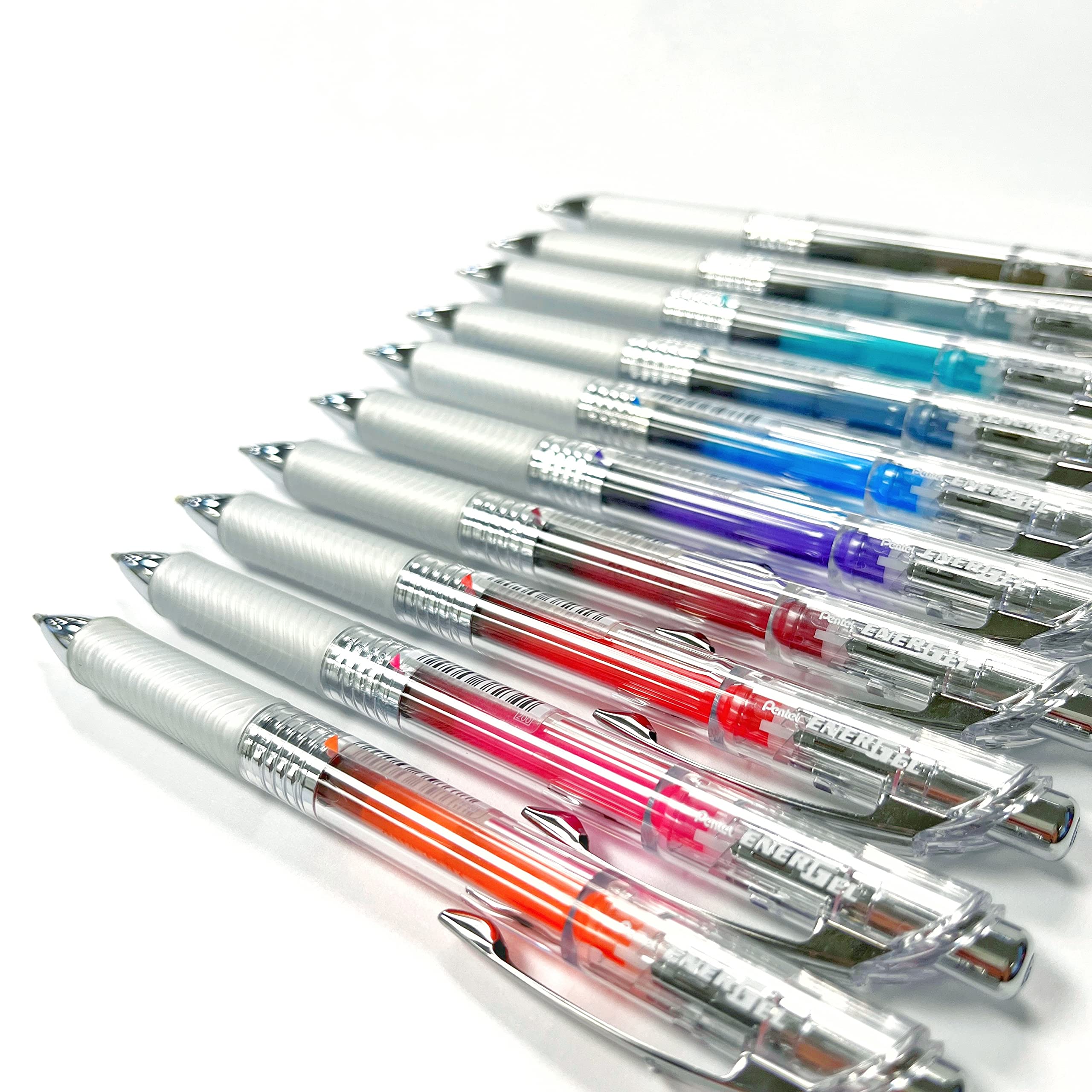 Pentel BL77TL-10 EnerGel Ink Ballpoint Pen, 0.03 inches (0.7 mm), 10 Colors