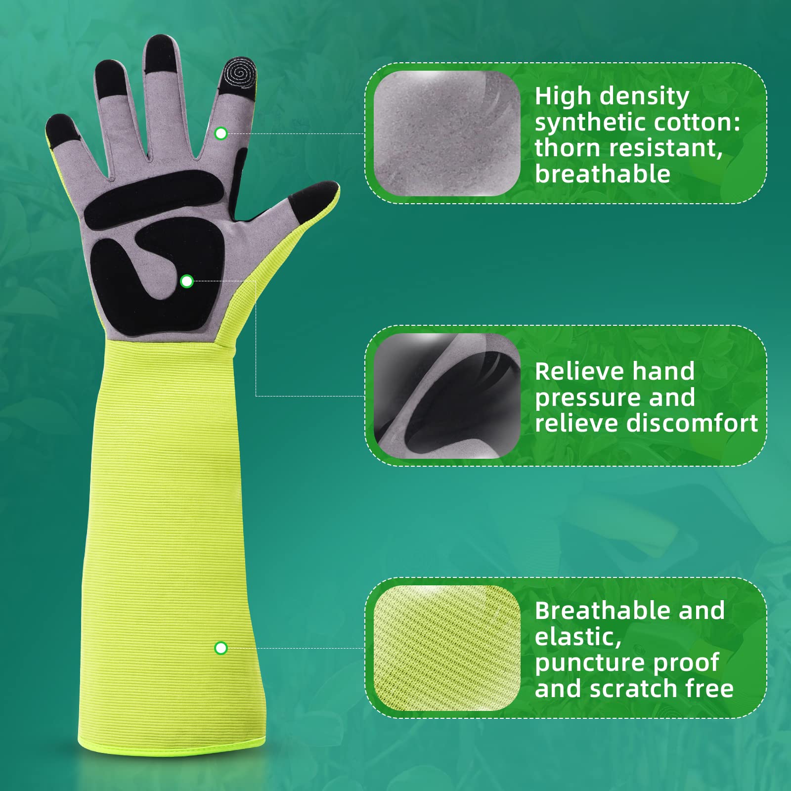 MEPEREZ 3-in-1 Gloves for Gardening, Farming & Cleaning, Stab-Proof, Non-Slip, Shock-Absorbing, Wear-Resistant, Comfortable, Breathable