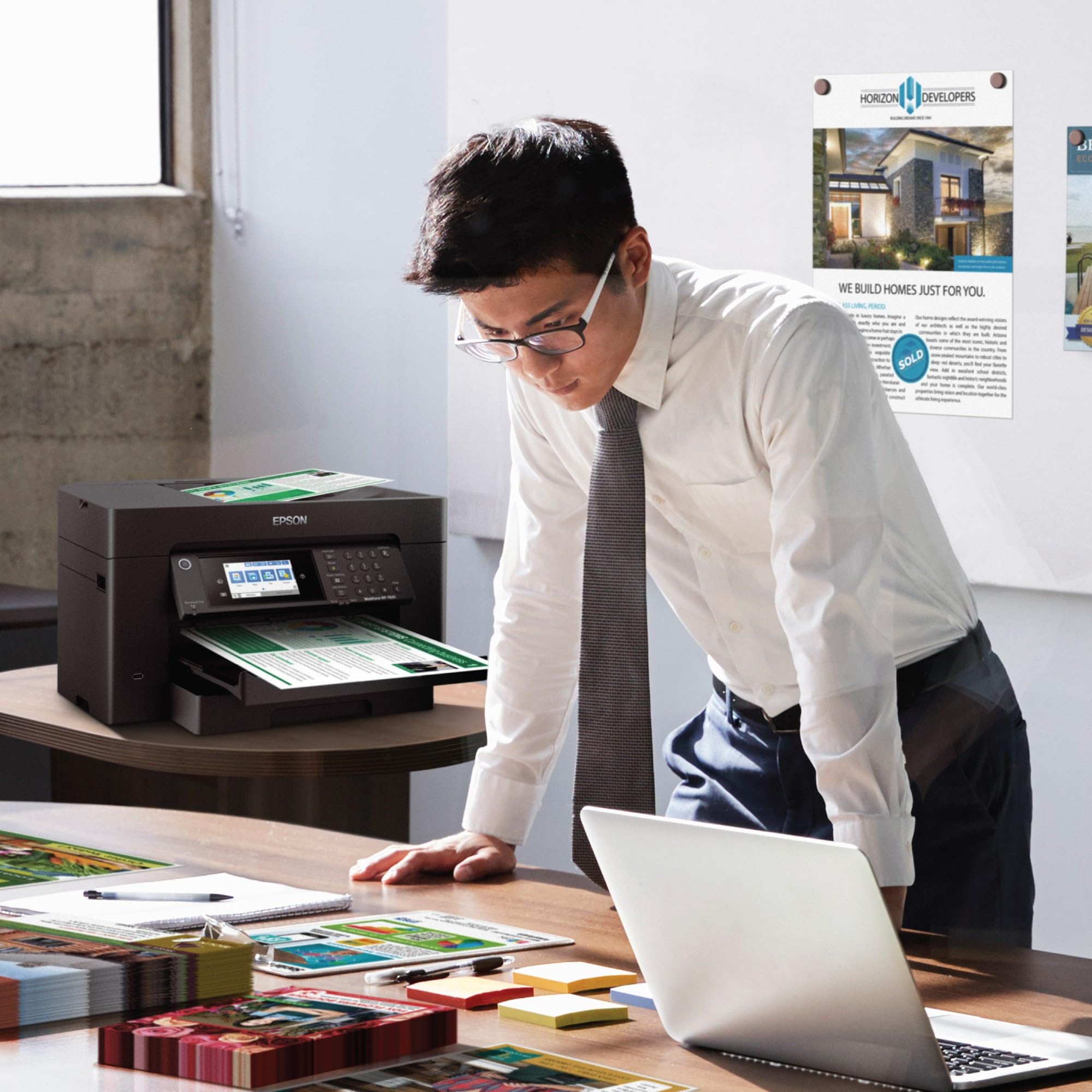 Epson WorkForce Pro WF-7820 Wireless All-in-One Wide-format Printer with Auto 2-sided Print up to 13" x 19", Copy, Scan and Fax, 50-page ADF, 250-sheet Paper Capacity, 4.3" screen, Works with Alexa