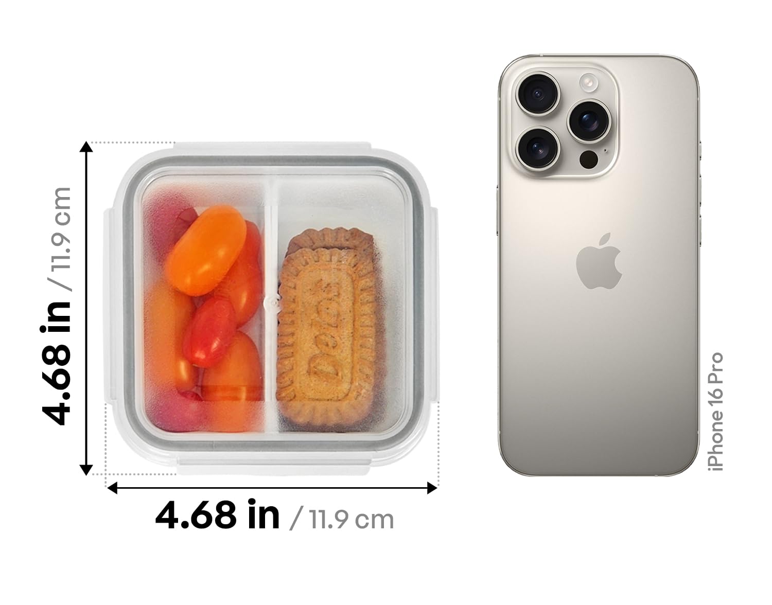 carrotez 2 Compartment Snack Containers, Portion Control Container, Small Food Storage Containers, Small Snack containers with Airtight lids, BPA Free, Stackable, Reusable, 2 PACK