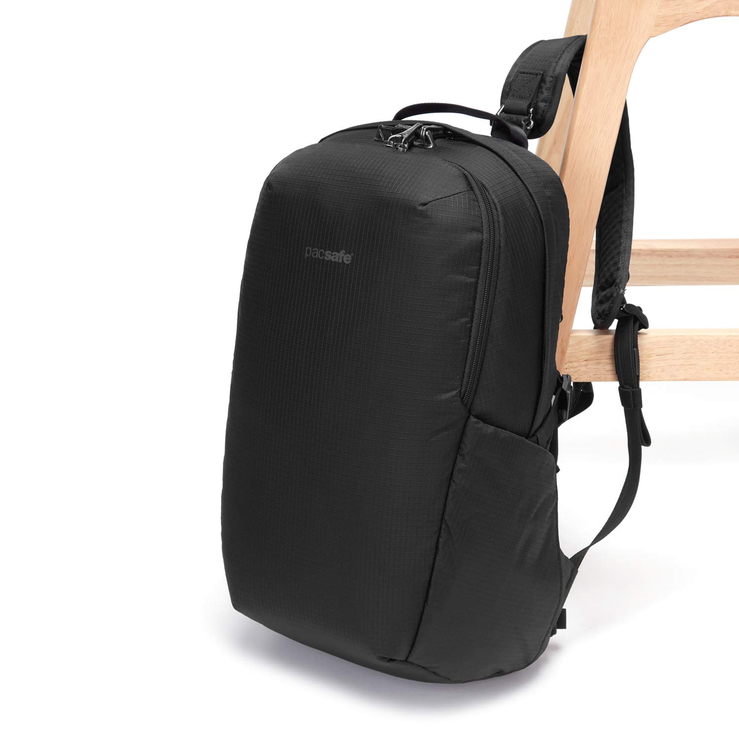 PacSafe Vibe 25 Anti Theft Travel Pack Jet Black Casual Daypack, Jet Black