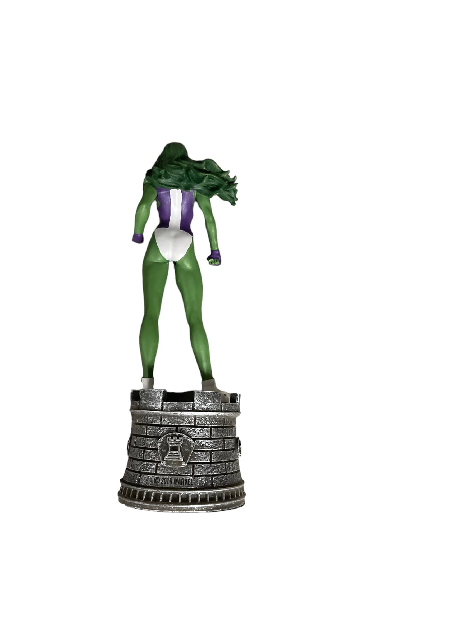 Eaglemoss Marvel Chess Collection Incredible Hulk and She-Hulk Rook Hand-Sculpted Resin Chess Piece with Magazine