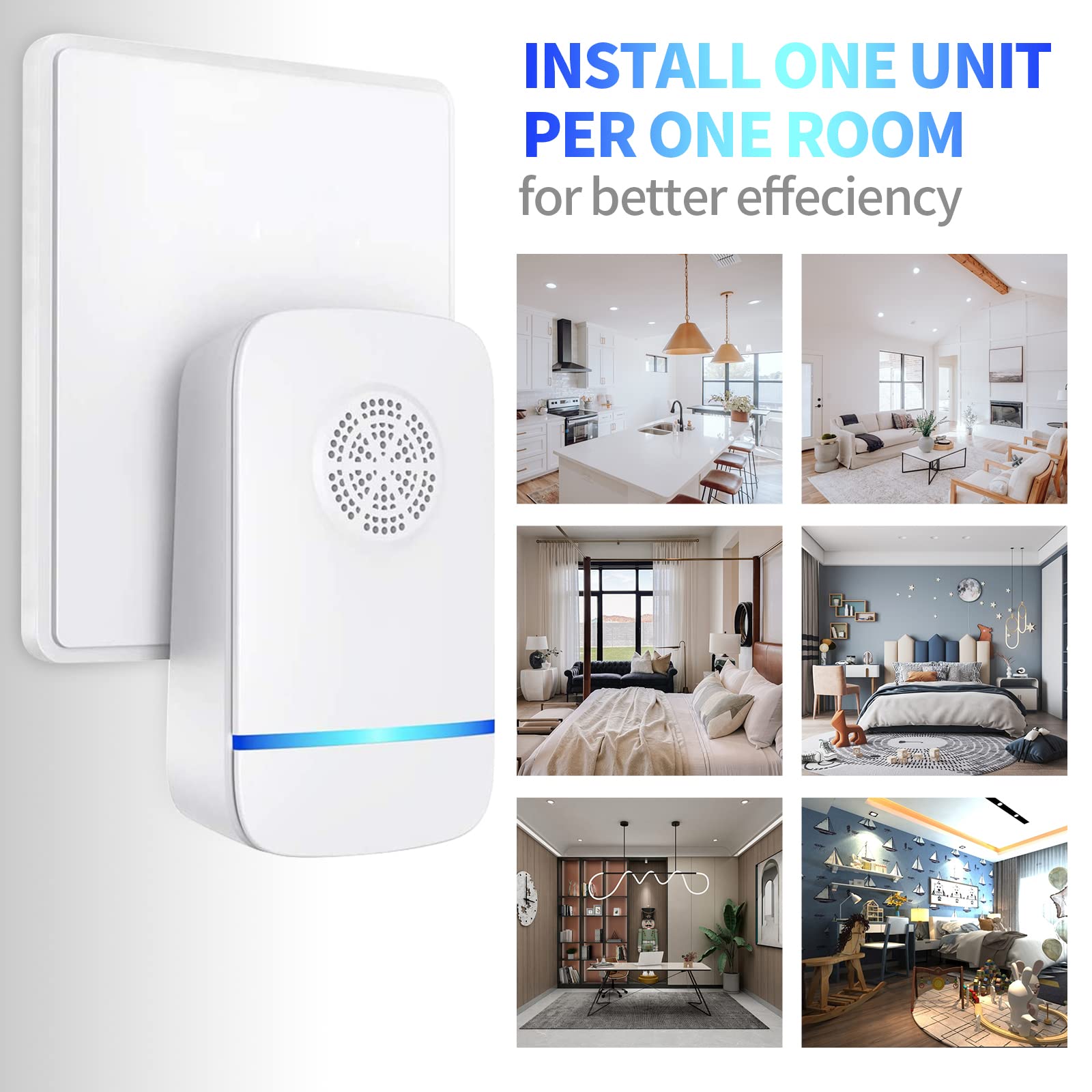 Sroker 6 Packs Ultrasonic Pest Repeller, Electronic Repellent Plug in Indoor Control for Insect, Roach, Mice, Spider, Ant, Bug, Mosquito House, Garage, Warehouse, Office, Hotel