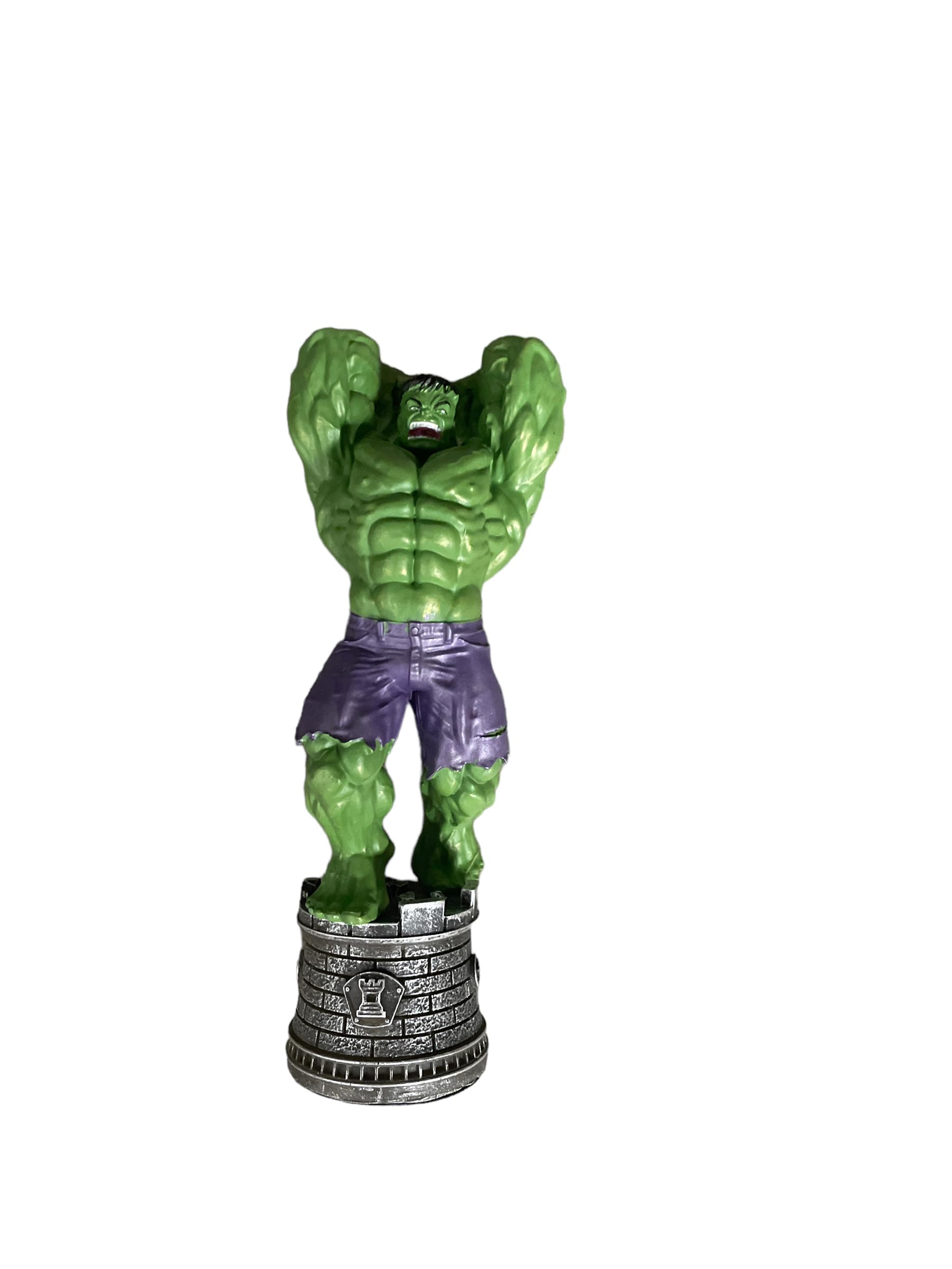 Eaglemoss Marvel Chess Collection Incredible Hulk and She-Hulk Rook Hand-Sculpted Resin Chess Piece with Magazine