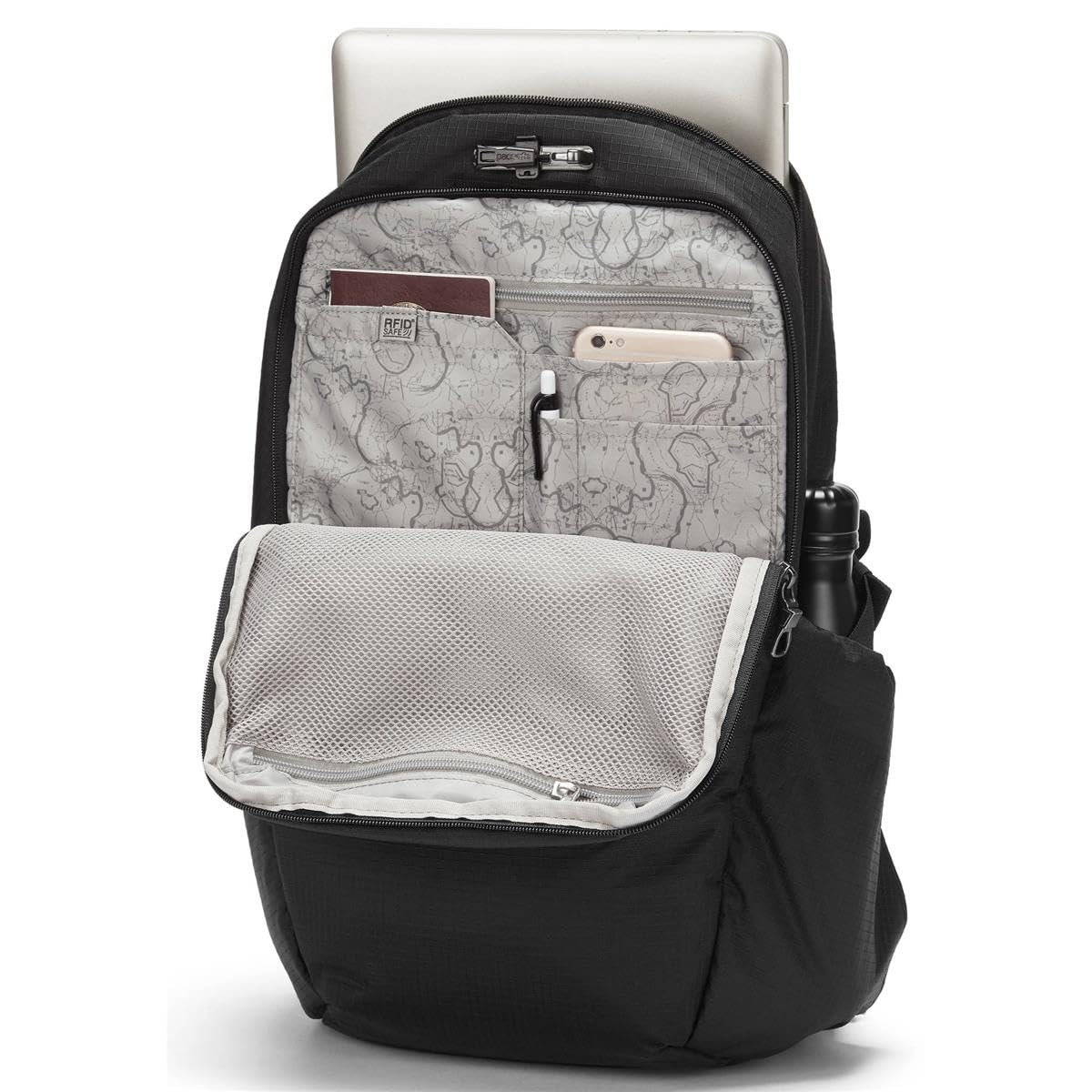 PacSafe Vibe 25 Anti Theft Travel Pack Jet Black Casual Daypack, Jet Black