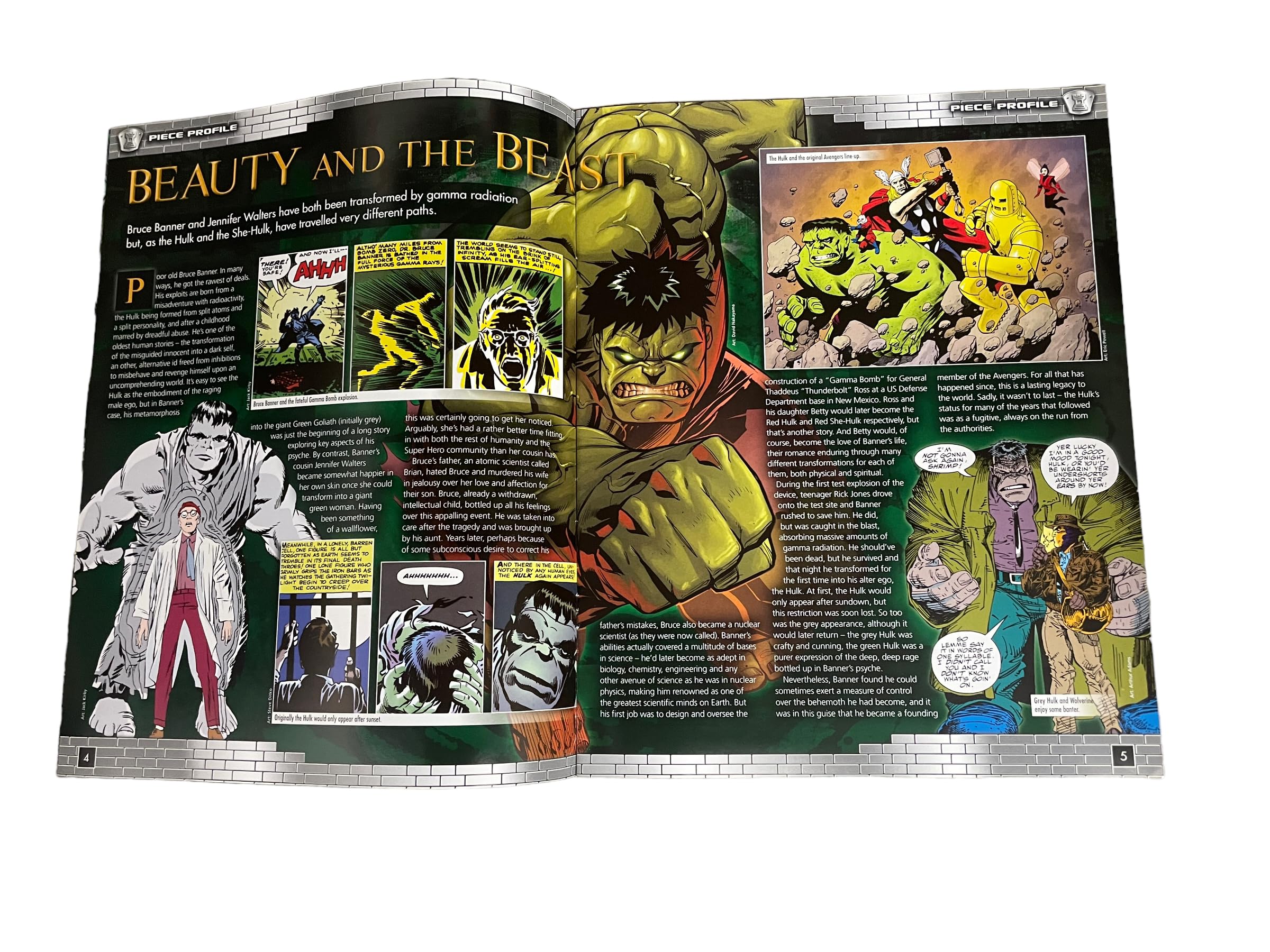 Eaglemoss Marvel Chess Collection Incredible Hulk and She-Hulk Rook Hand-Sculpted Resin Chess Piece with Magazine