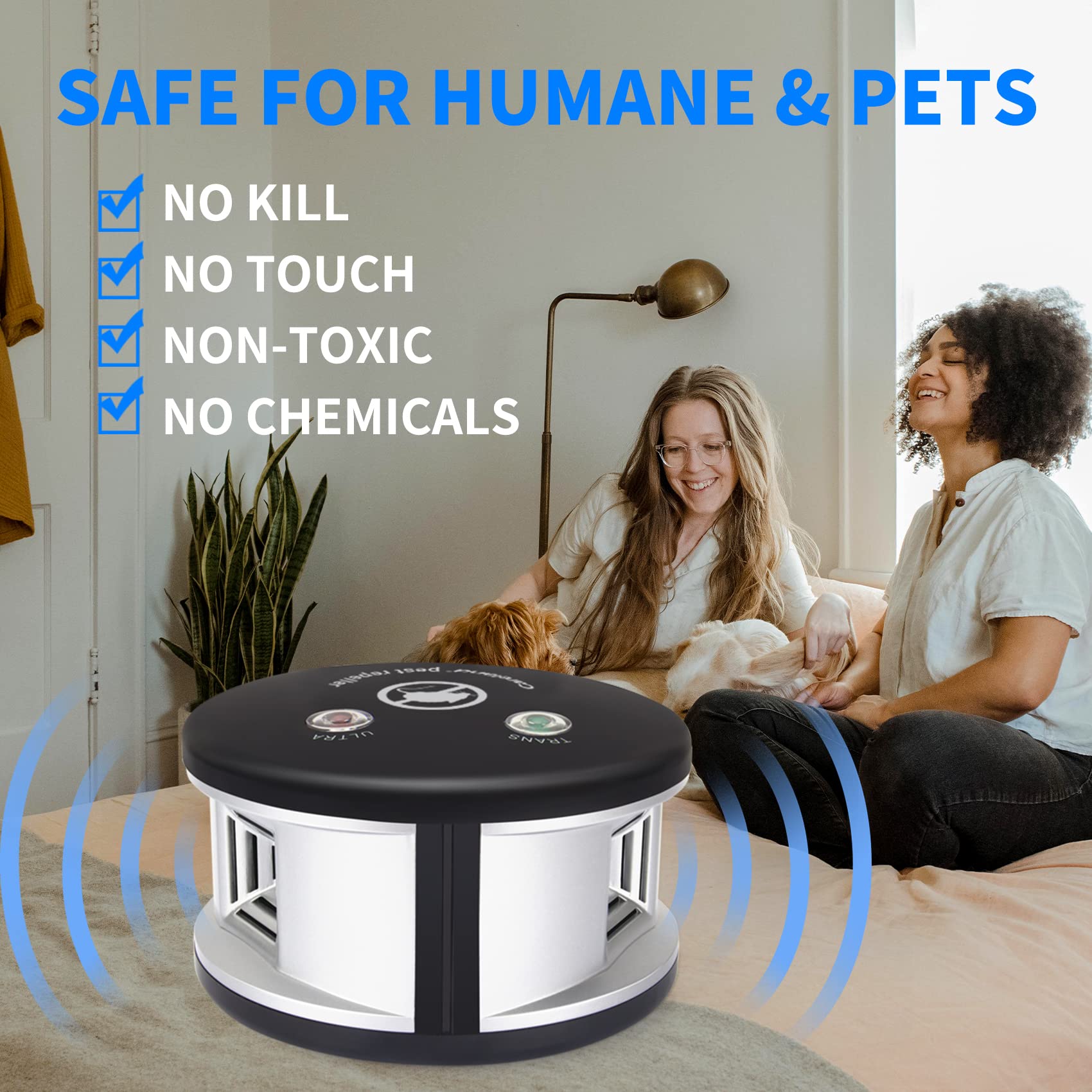 Careland Squirrel Repellent Rodent Repellent, 360°Mouse Ultrasonic Plug in Pressure Wave Pest Deterrent Control Chaser Squirrels Mouse Mice Rats and Other Rodents for Indoor Use Black-1,361N