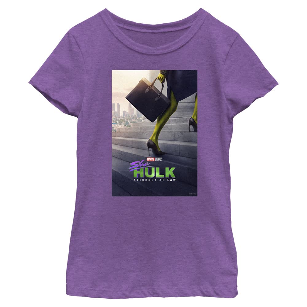 Marvel Girl's She-Hulk Poster T-Shirt, Purple Berry, Large