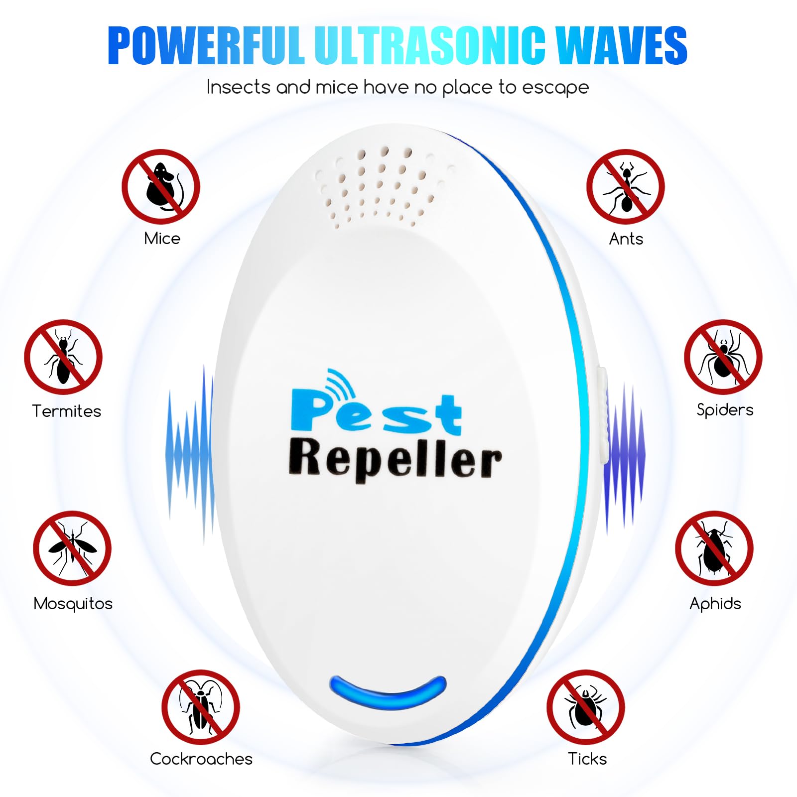 2pack Ultrasonic Pest Repellent Control pest Repeller Plug in Bug Repellent Indoor mice Spider Repellent for House Indoor Mouse Repellent Indoor Repel Flea,Rats,Roaches,Cockroaches,Fruit Fly,Rodent