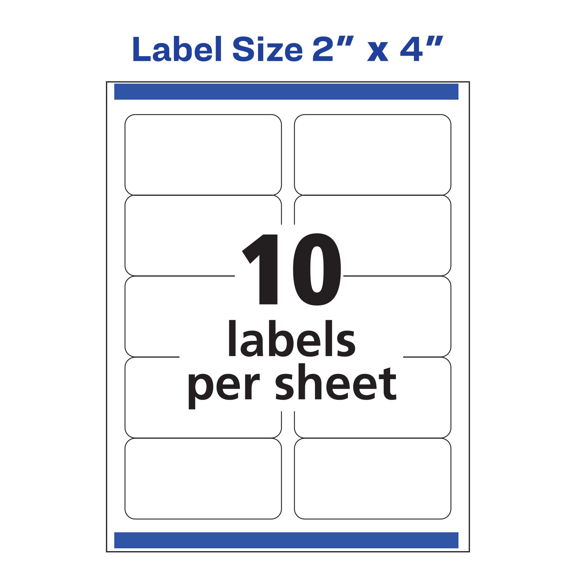 Avery Clear Easy Peel Shipping Labels for Inkjet Printers 2" x 4", Pack of 100 (18863),White