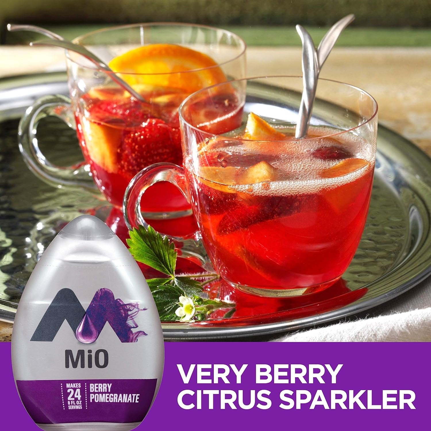 Mio Berry Pomegranate Liquid Water Enhancer Drink Mix (1.62 fl oz Bottle), Set of 4