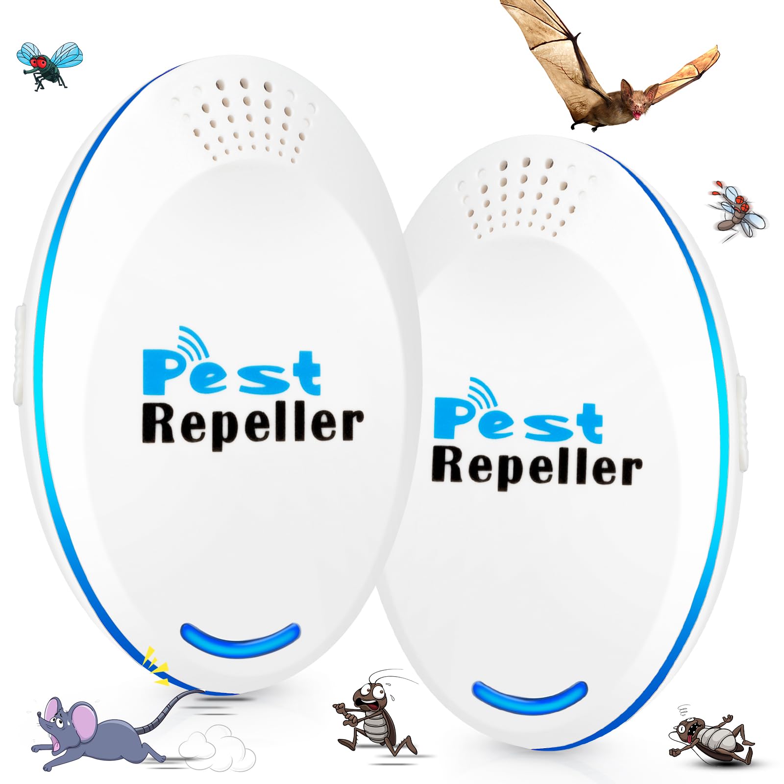 2pack Ultrasonic Pest Repellent Control pest Repeller Plug in Bug Repellent Indoor mice Spider Repellent for House Indoor Mouse Repellent Indoor Repel Flea,Rats,Roaches,Cockroaches,Fruit Fly,Rodent