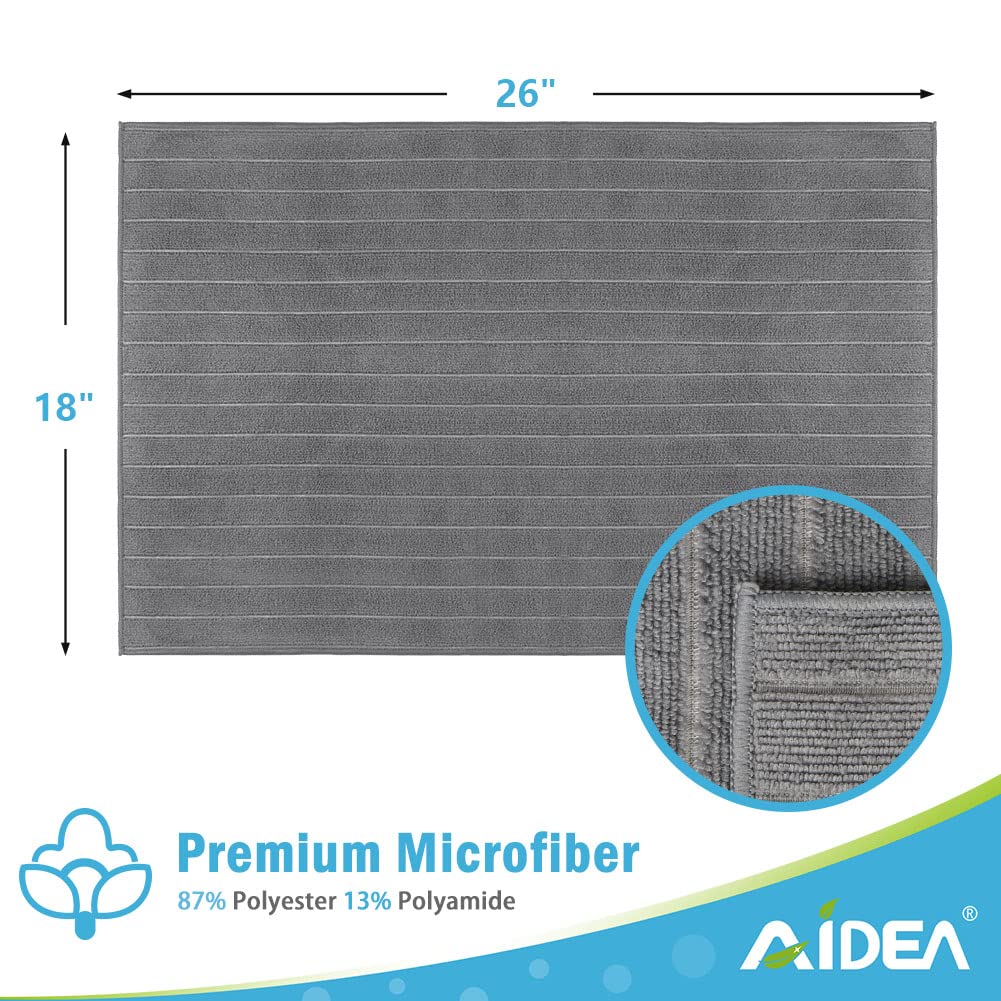 AIDEA Dish Towels-8Pack, 18βx26β, Super Soft and Absorbent, Multi-Purpose Microfiber Kitchen Towels for Home, Kitchen-Grey/White