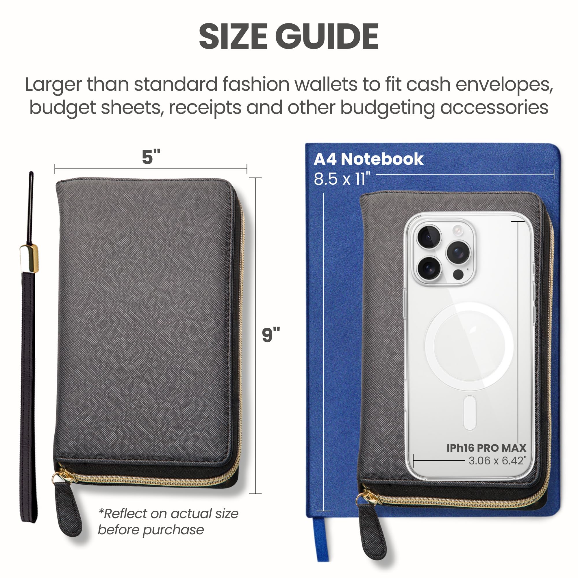 Cash Envelope Wallet All in One Budget System with 12x Tabbed Cash Envelopes , 12x Monthly Budget Cards ,1x Yearly budget planner sheet Complete Money Organizer Set for Cash RFID Blocking