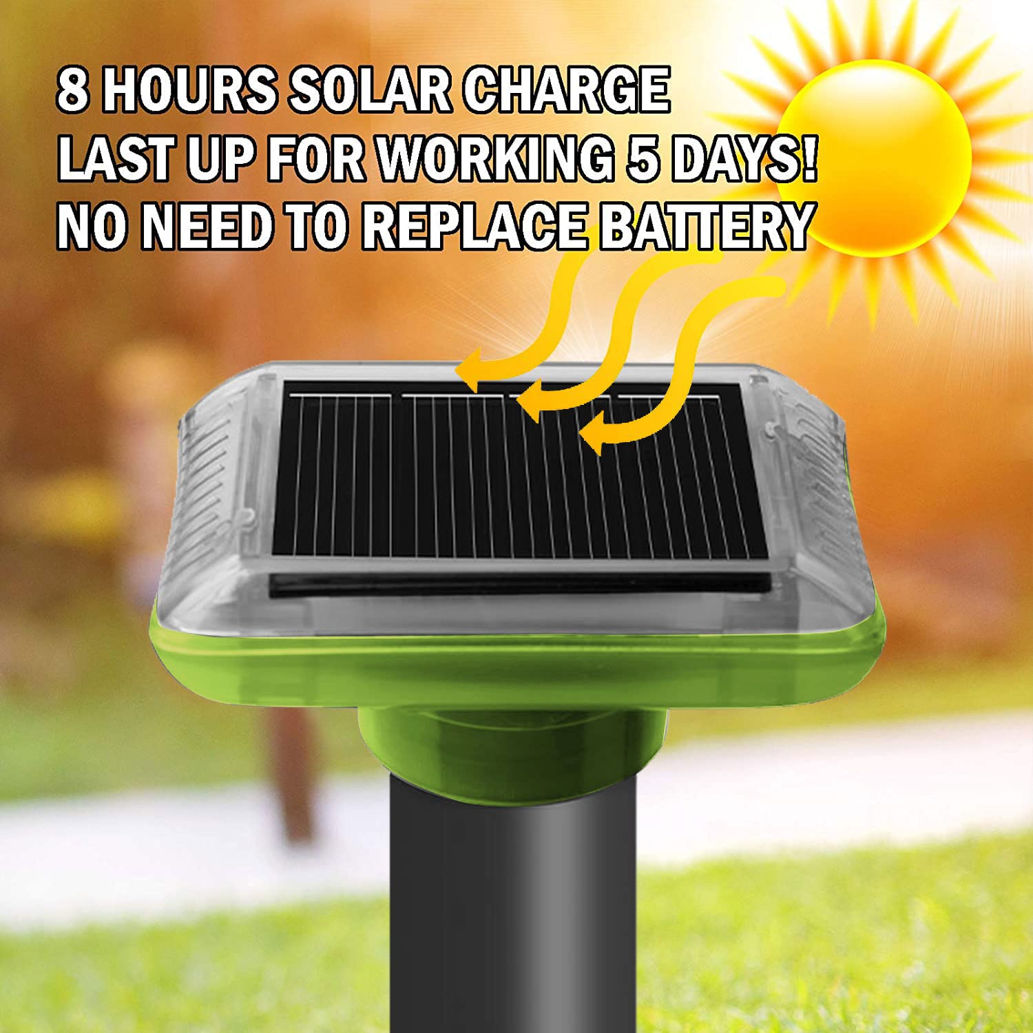 4PCS Animal Mole Repeller, Ultrasonic Mole Repellent Solar Powered, Mole Repeller, Outdoor Waterproof Solar Mole Control, Moles, Snakes, Gophers, Rats
