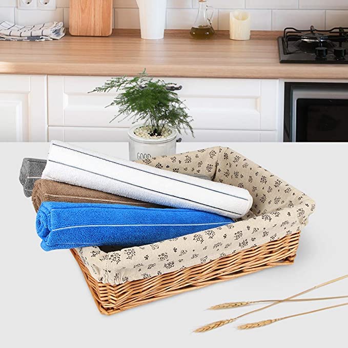 AIDEA Dish Towels-8Pack, 18βx26β, Super Soft and Absorbent, Multi-Purpose Microfiber Kitchen Towels for Home, Kitchen-Grey/White