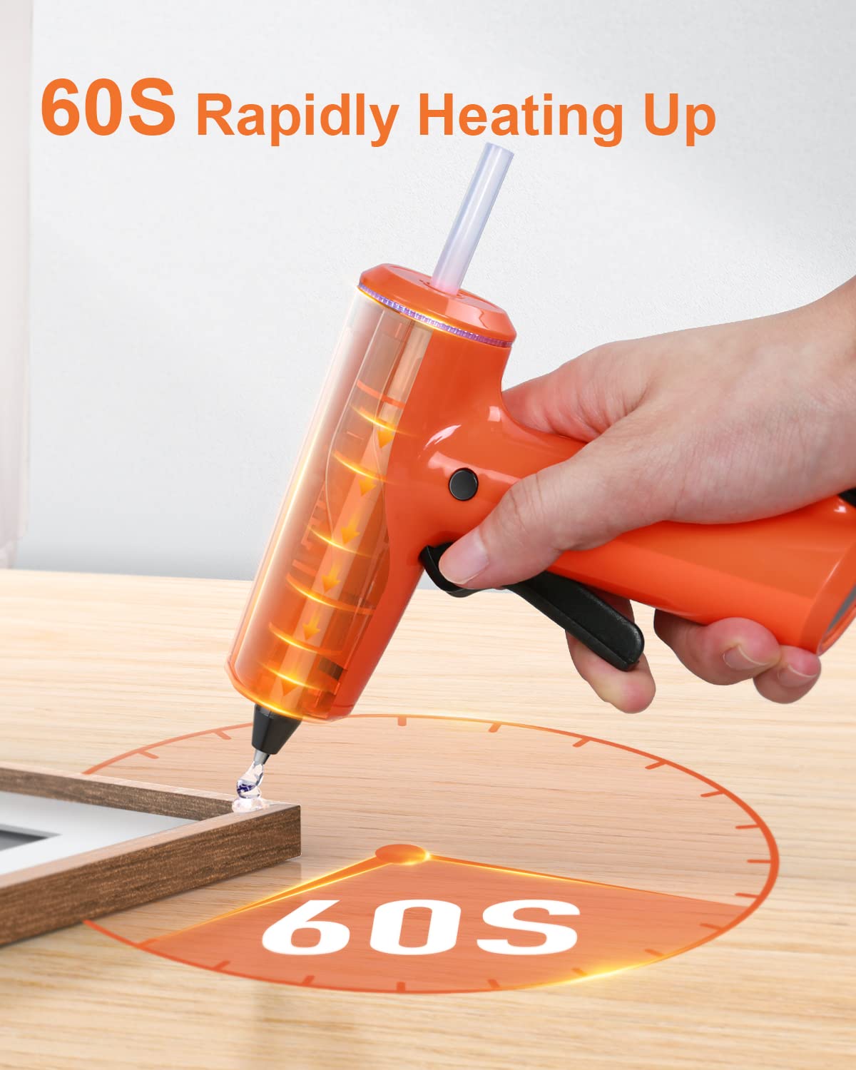 akolik 50W Mini Hot Glue Gun, Anti-Drip Fast Preheating Mini Glue Gun Kit with 30 PCS Glue Sticks for DIY, Arts & Craft, Home Repairs, and Decorations 50W