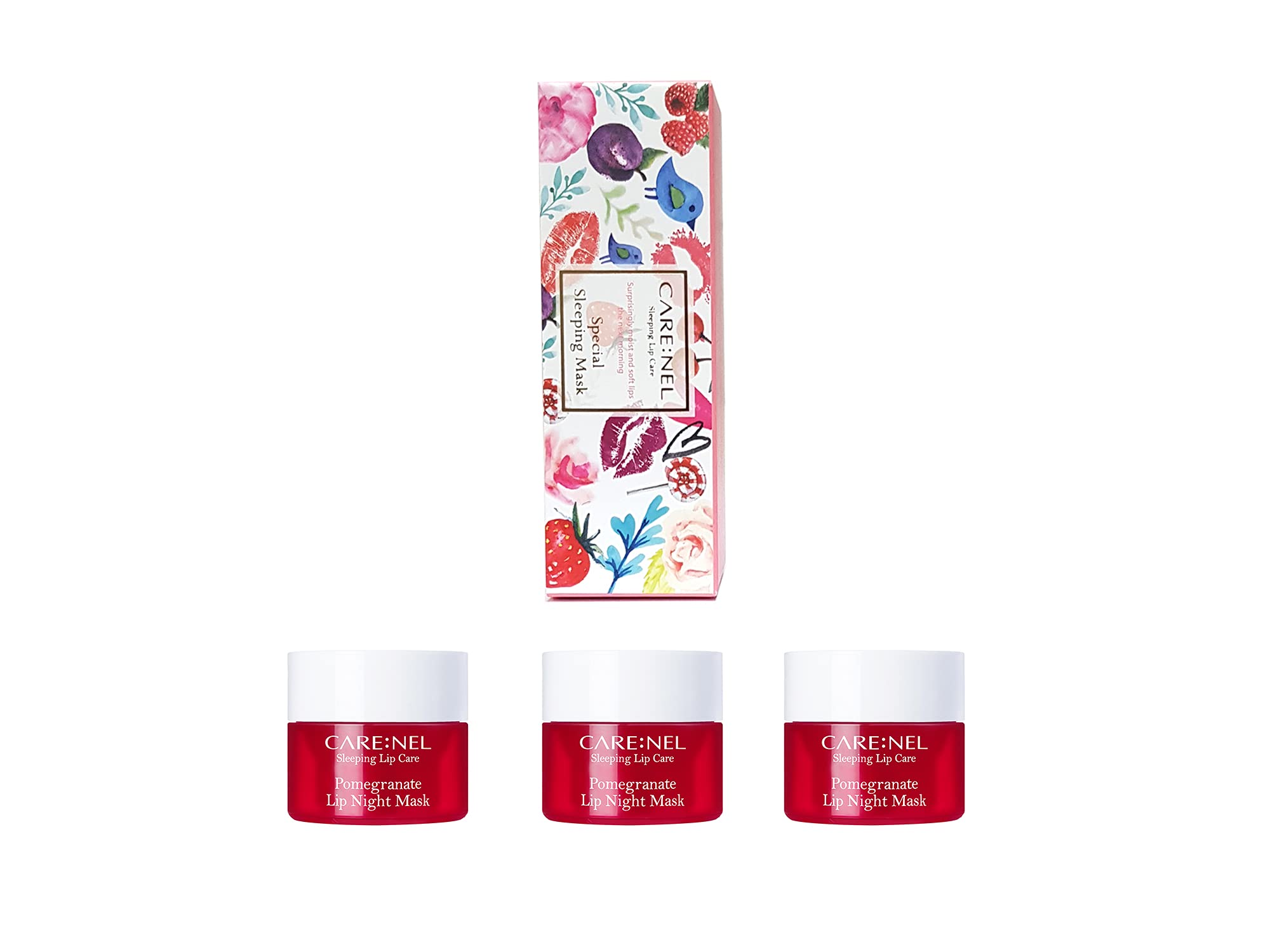 Lip Sleeping Mask Pomegranate 5g (3 Set) - Korean Beauty lips all day long, Lip gloss