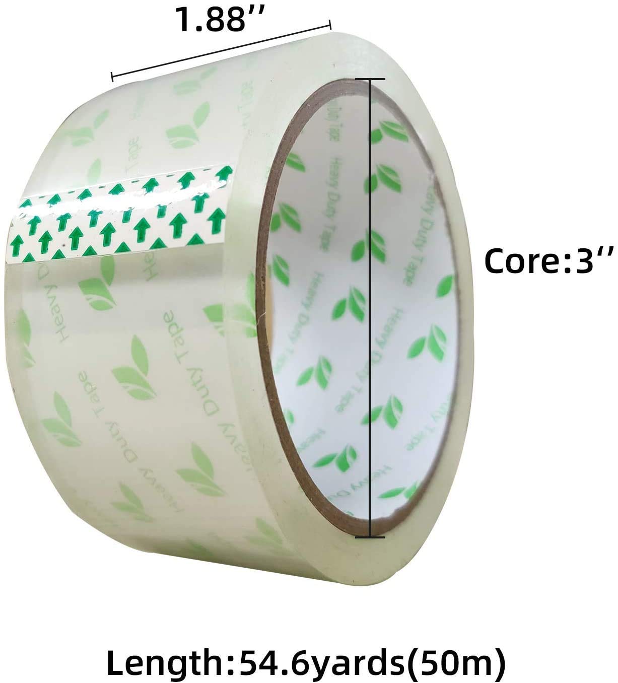 Printholic Packing Tape 6 Rolls Heavy Duty Shipping Packaging Tape 1.88" x 54.6 Yards, 3" Core, Clear, for Moving Packaging Shipping Office Storage, Transparent Tape Refills for Dispenser
