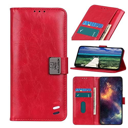 YBROY Case for Motorola ThinkPhone, Magnetic Flip Leather Premium Wallet Phone Case, with Card Slot and Folding Stand, Case Cover for Motorola ThinkPhone.(Red)