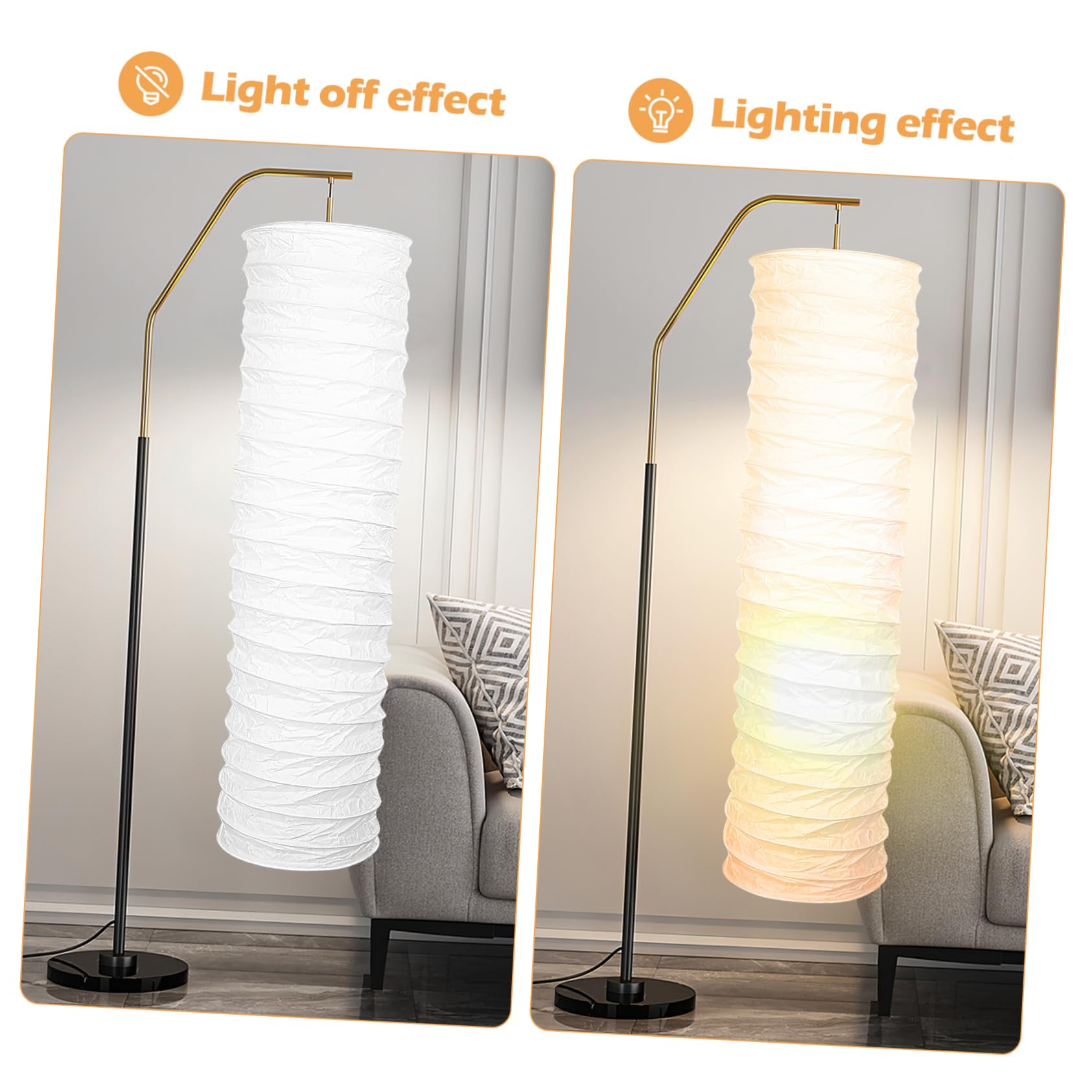 OSALADI Floor Paper Lamp Shade Nordic Minimalist Style Dust Proof Floor Standing Lamp Shade Cover Beside Column Lamp Shade for Home Hotel Bedroom
