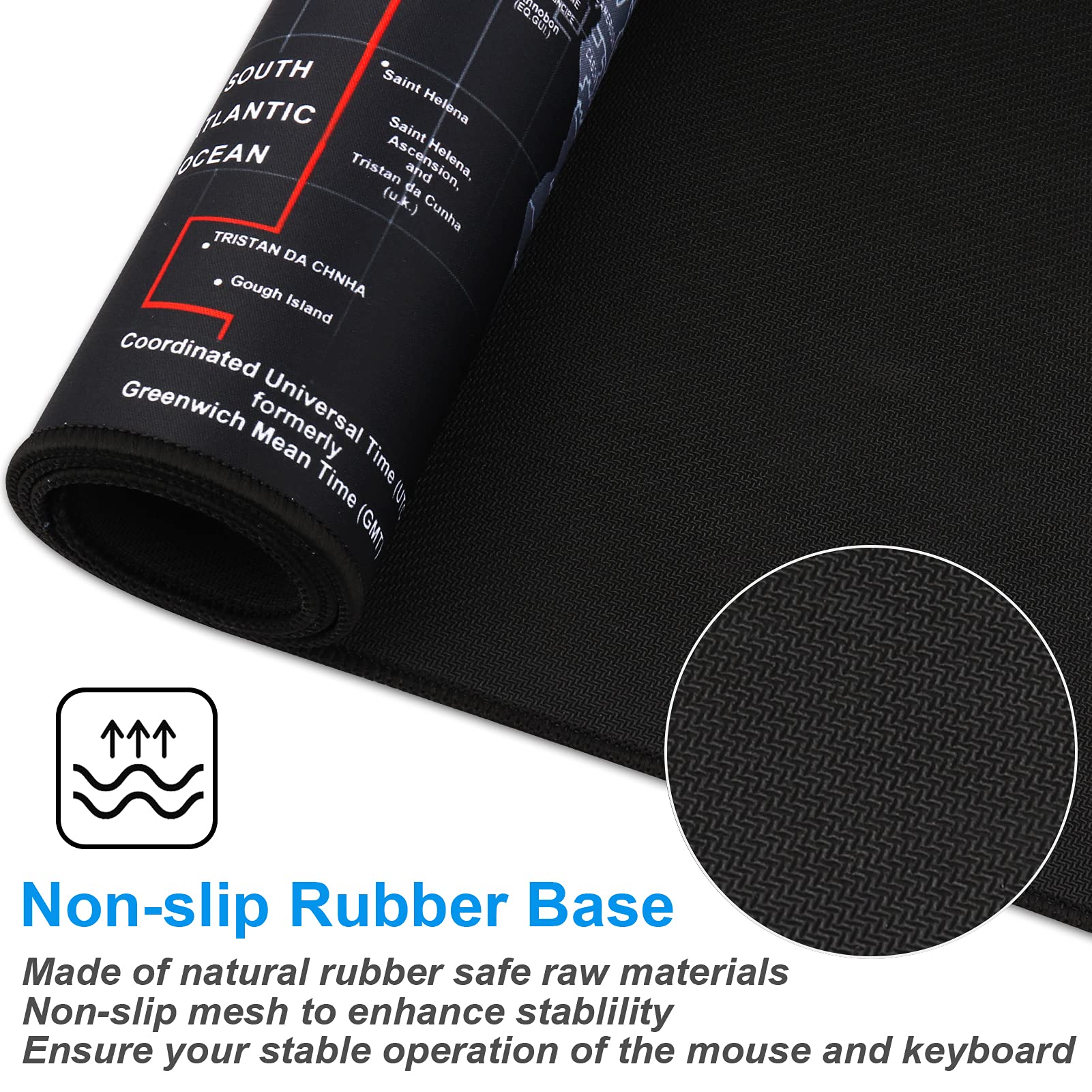 Cmhoo XXL Professional Large Mouse Pad & Computer Game Mouse Mat (35.4x15.7x0.1IN, Map) (90*40 Map)