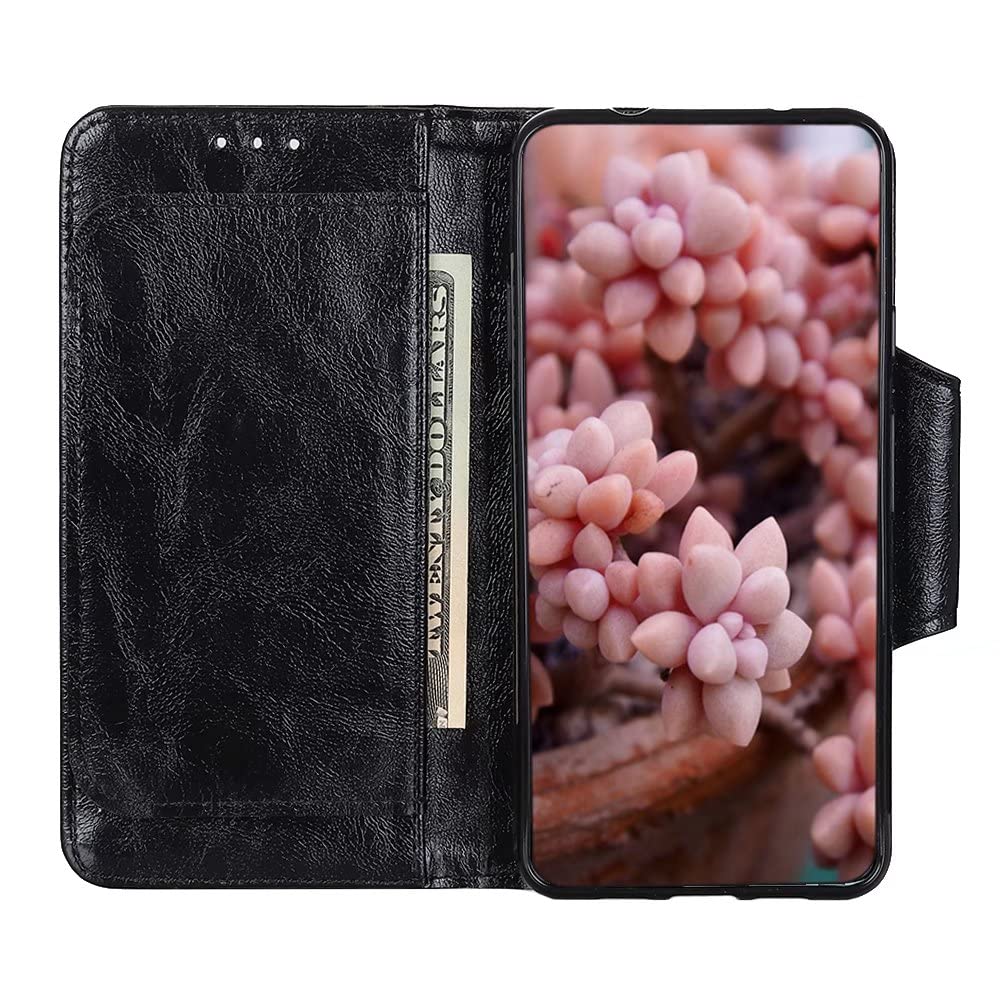 YBROY Case for Motorola ThinkPhone, Magnetic Flip Leather Premium Wallet Phone Case, with Card Slot and Folding Stand, Case Cover for Motorola ThinkPhone.(Black)