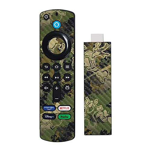 MightySkins Carbon Fiber Skin Compatible with Amazon Fire TV Stick 4K Max - Viper Woodland | Protective, Durable Textured Carbon Fiber Finish | Easy to Apply and Change Styles | Made in The USA