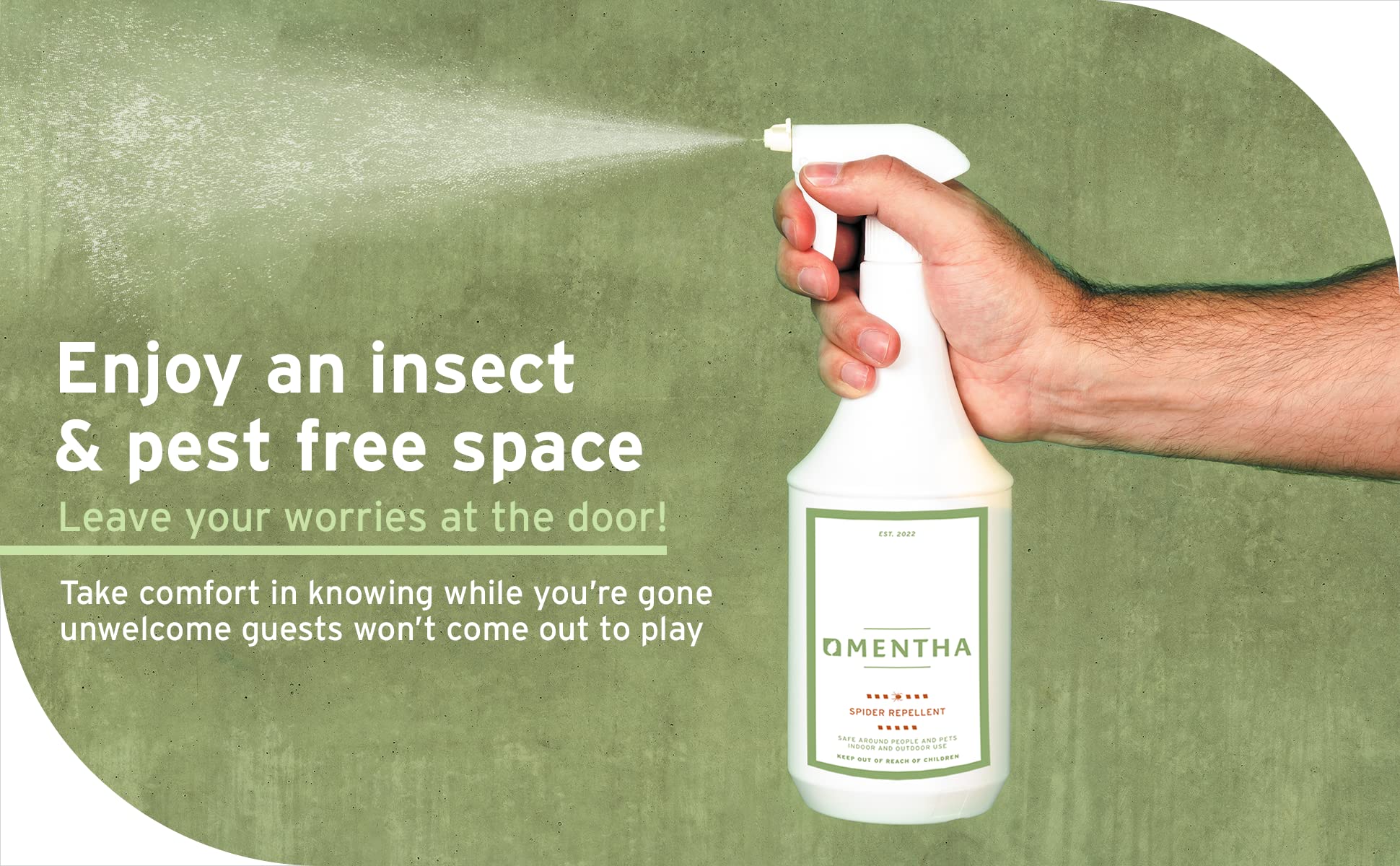 Mentha 16oz Insect and Pest Control Spray, All-Purpose Peppermint Oil Spray for Bugs, Rodents, Fleas, Ants, Roach Indoor for Home Peppermint Oil to Repel Mice and Rats White