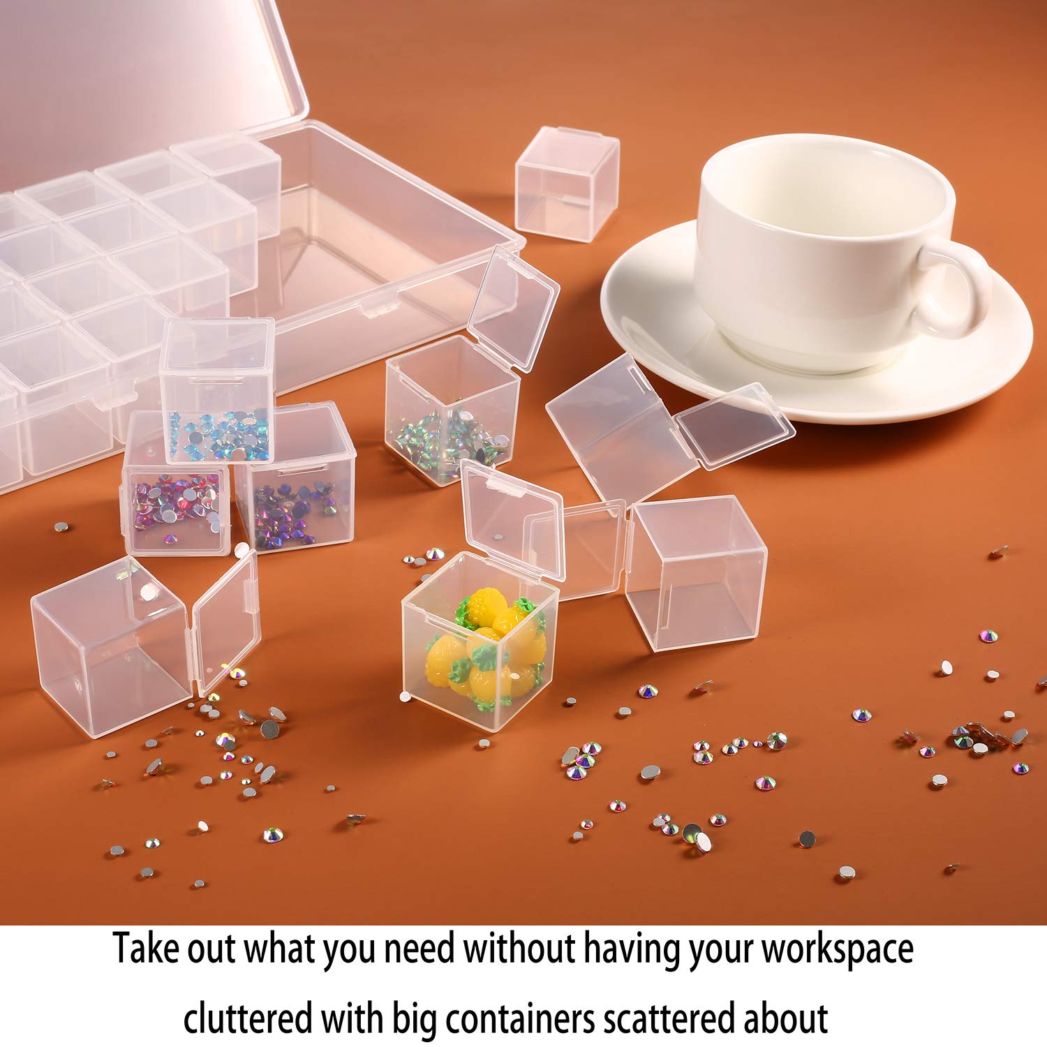 84 Grids Large Separate Diamond Painting Accessories Beads Organizer DIY Diamond Painting Kit Bead Organizer Storage Box, Each 28 Grids