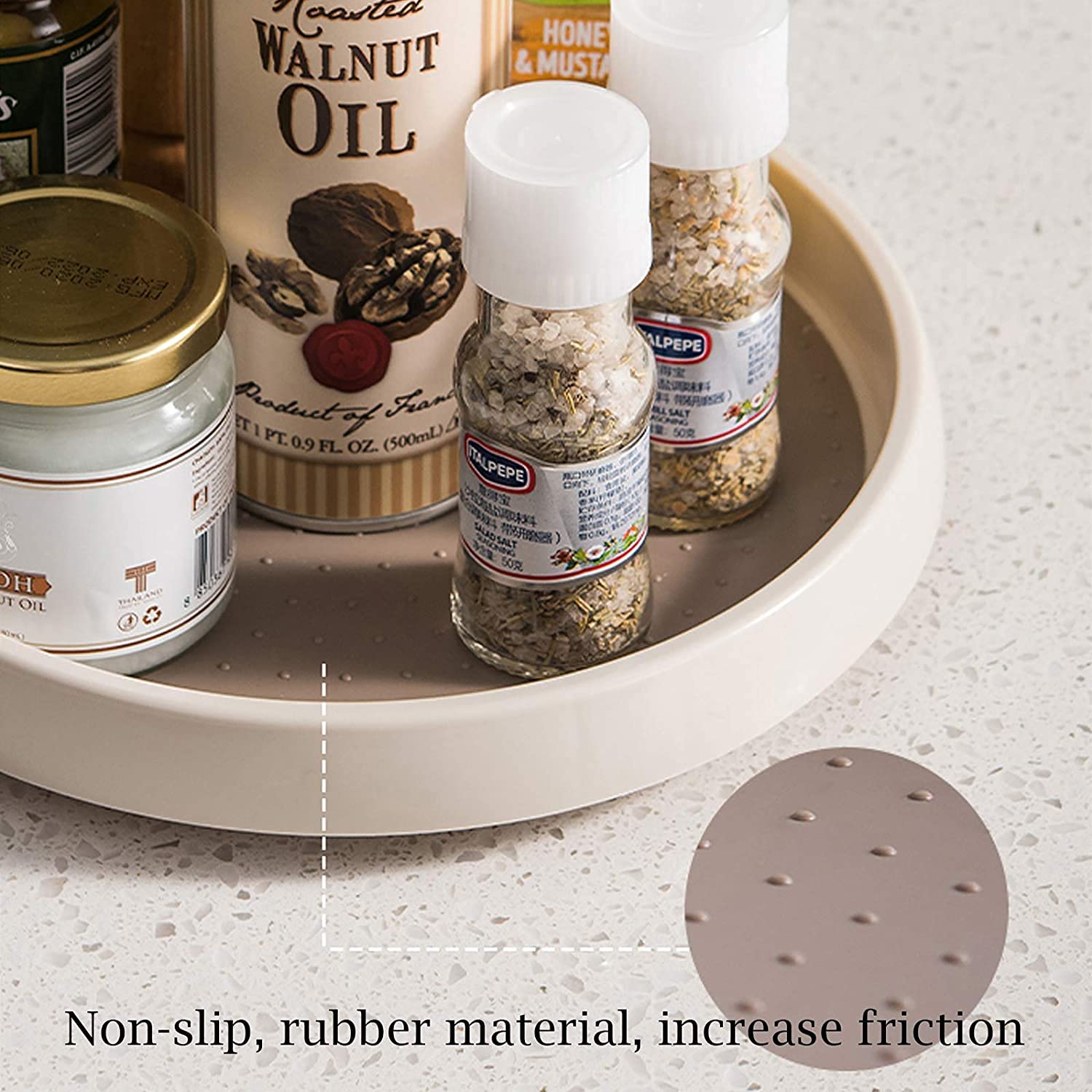 Suner 3 Pack Pantry Cabinet Lazy Susans Turntable, 12” Non-Slip Kitchen Storage Spice Rack Spinning Organizer, 360 Degree Rotating for Cabinet, Kitchen, Countertop, Spices, Condiments