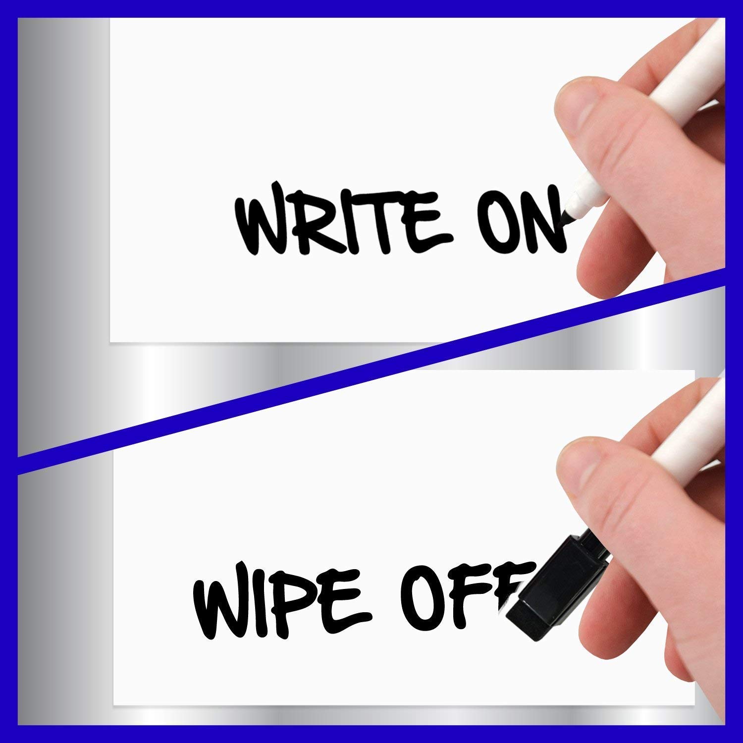 Fine tip Dry Erase Black Markers with Magnetic Cap and Eraser, Perfect for Dry Erase Boards and Whiteboards Pack of 5